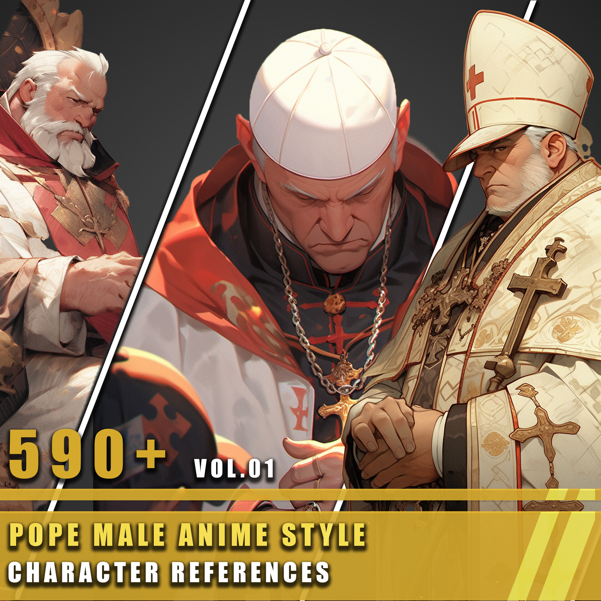 ArtStation - 590+ Pope Male Anime Style - Character References Vol.01