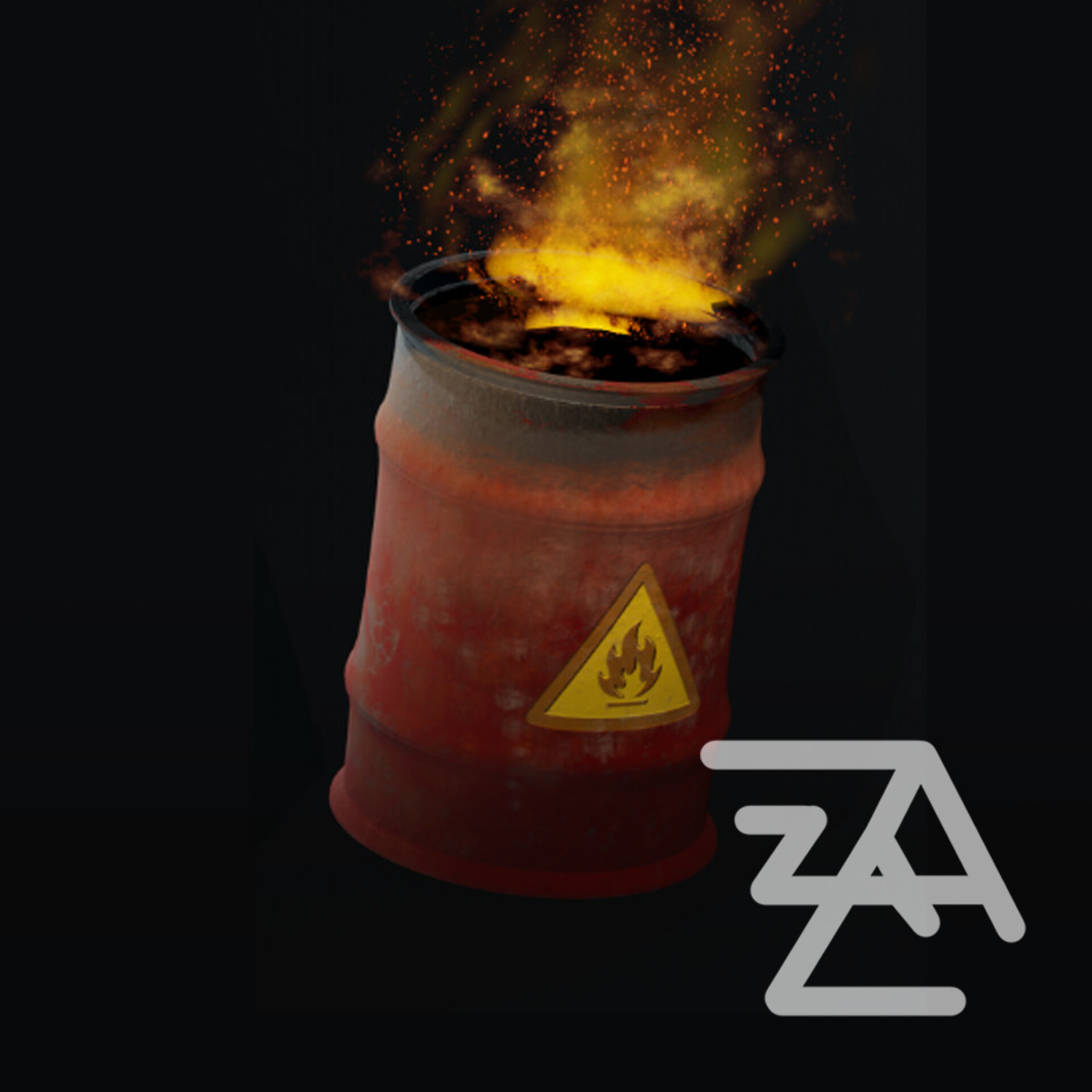 ArtStation - Burn barrel - explosive