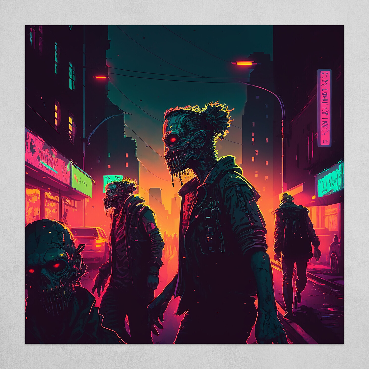 ArtStation - infected zombies wave walking on the streets Cyberpunk ...