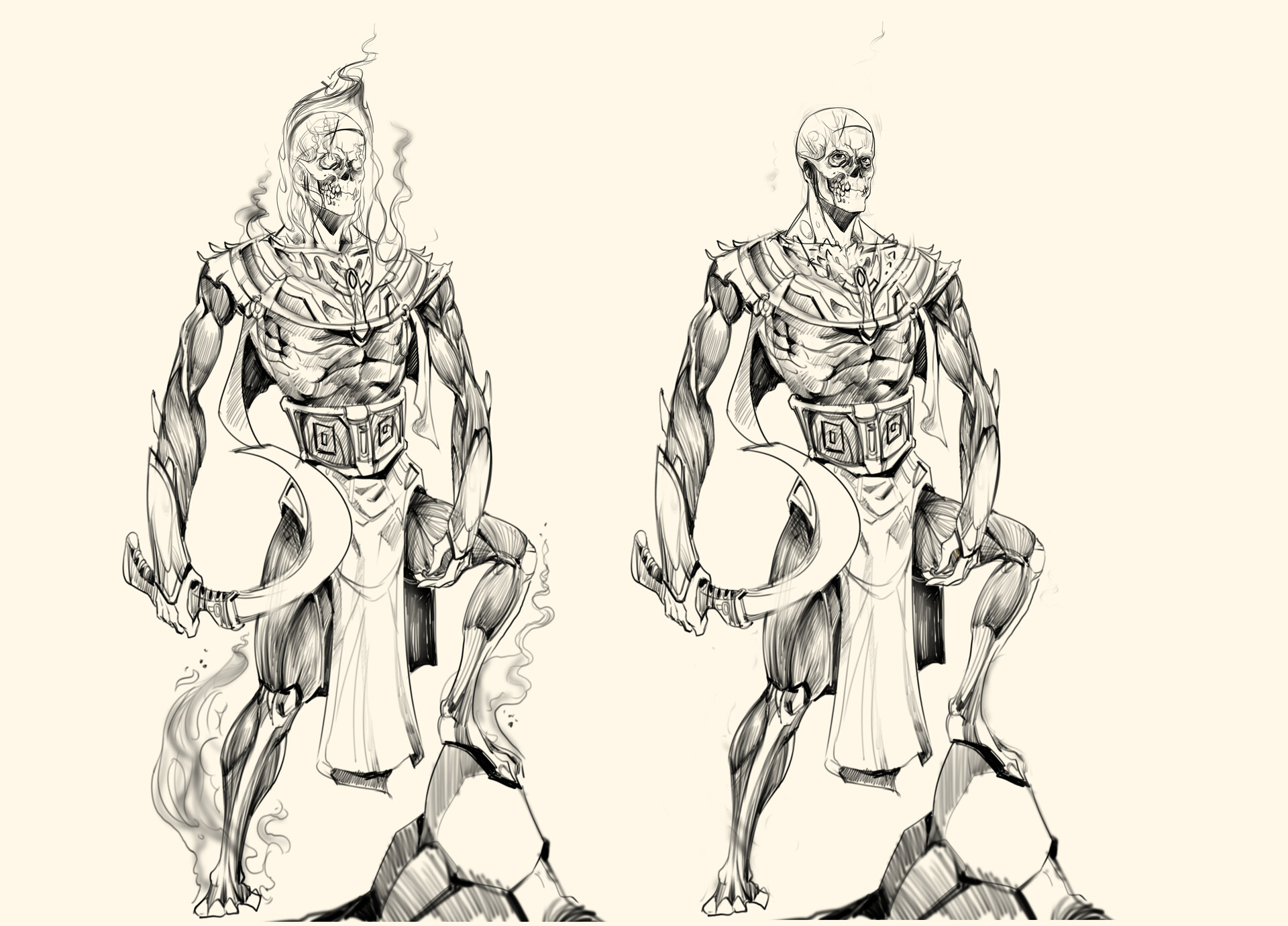 ArtStation - Ideation sketches for a soul collector character