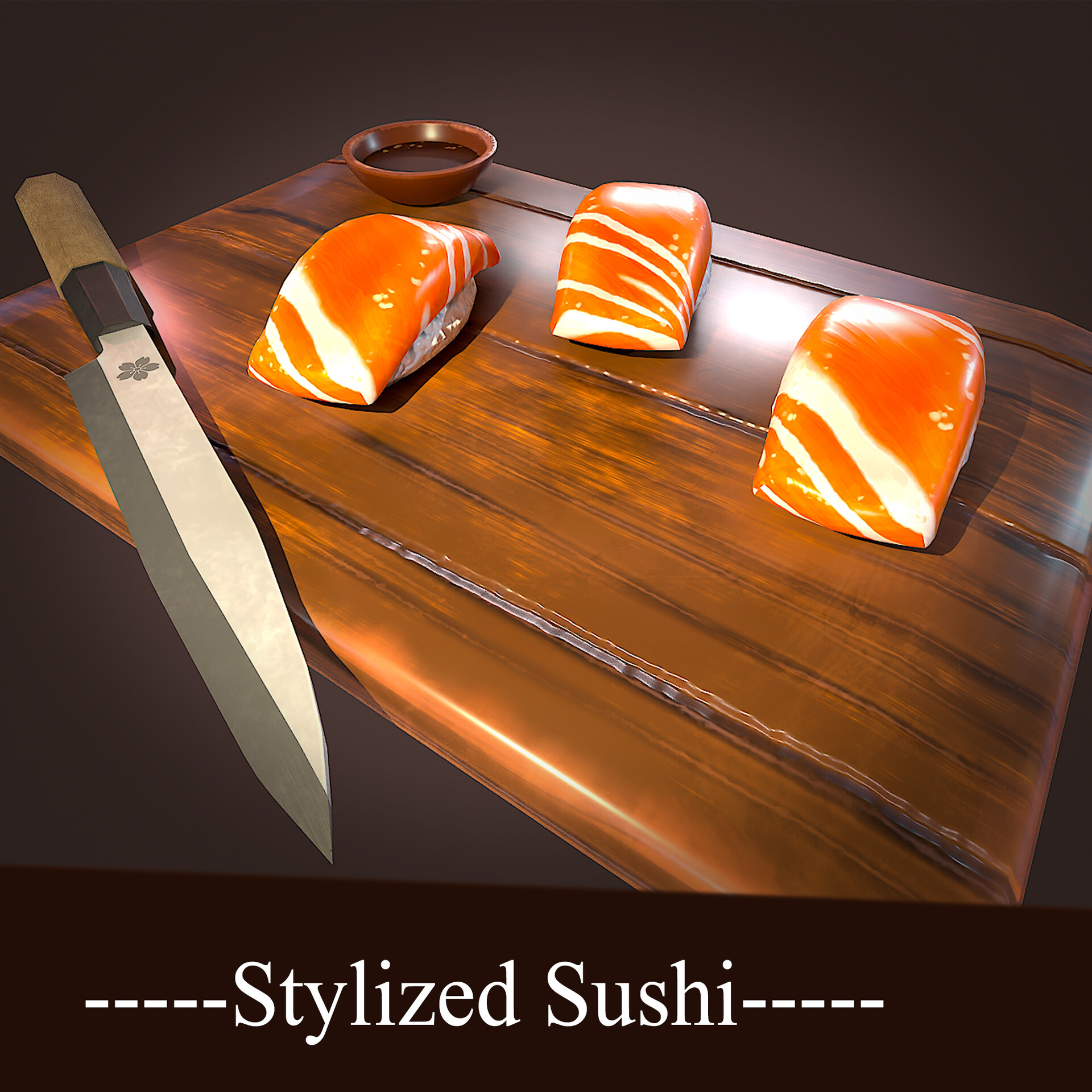 ArtStation - Stylized sushi - Texturing exercise