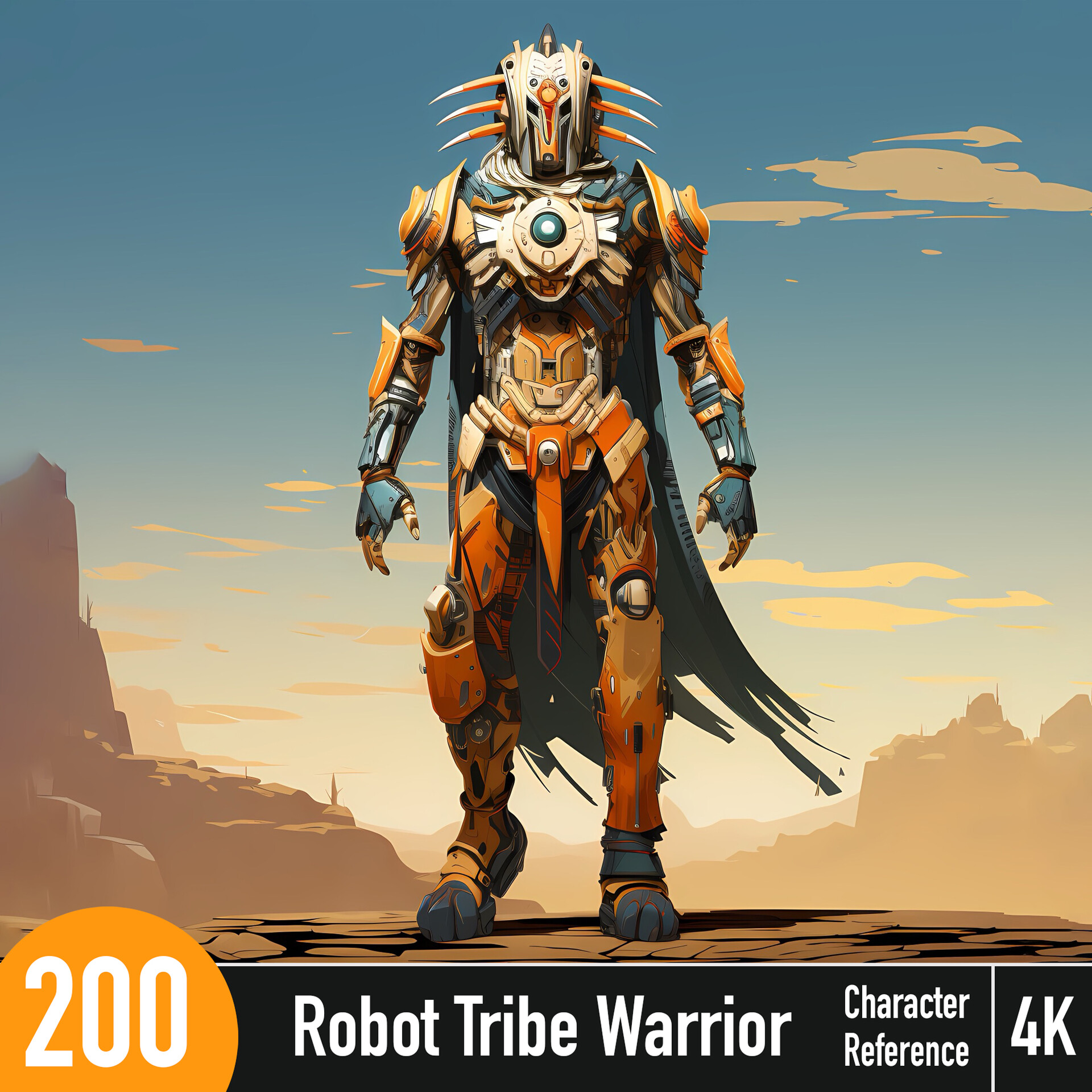 ArtStation - 200 Robot Tribe Warrior (4k)