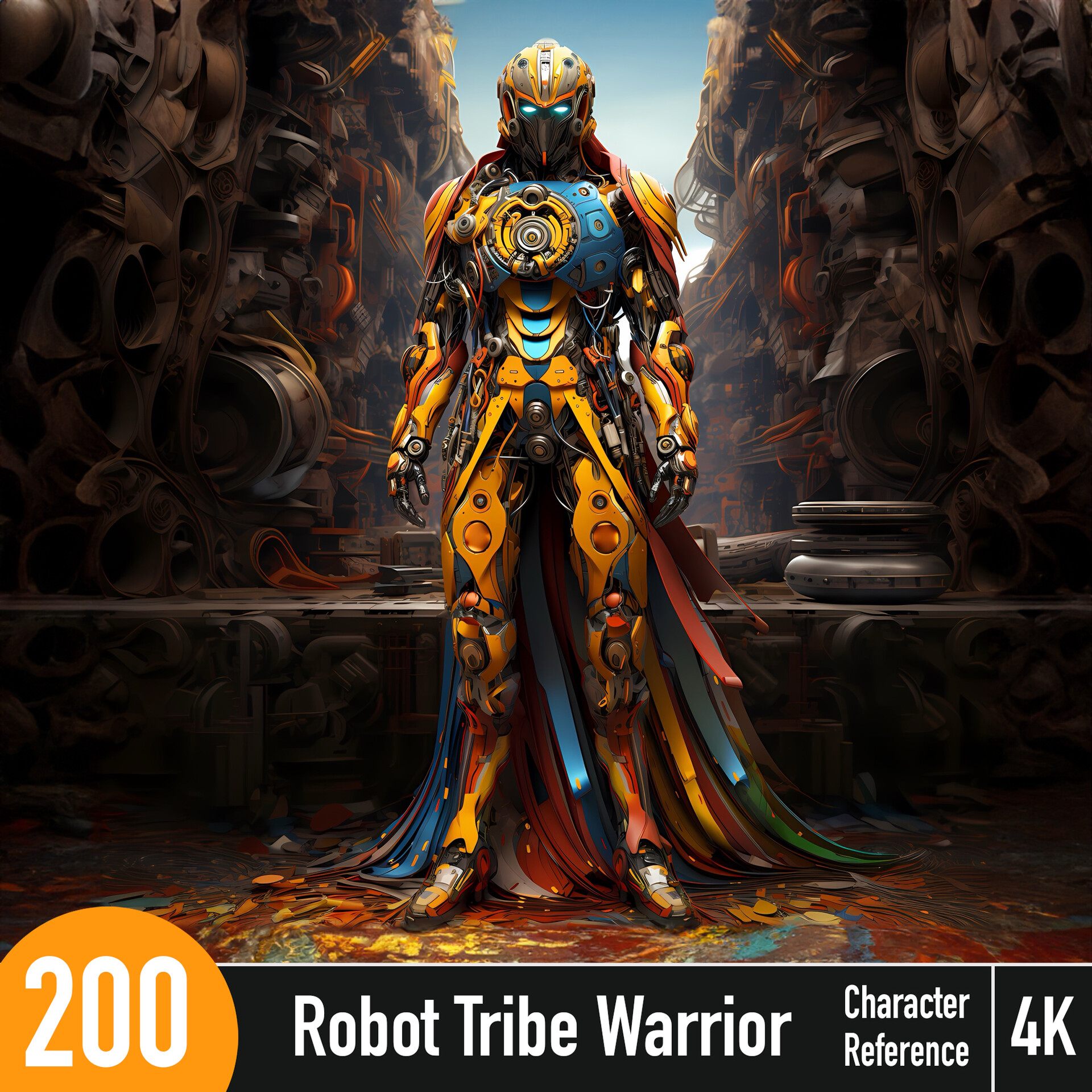 ArtStation - 200 Robot Tribe Warrior (4k)
