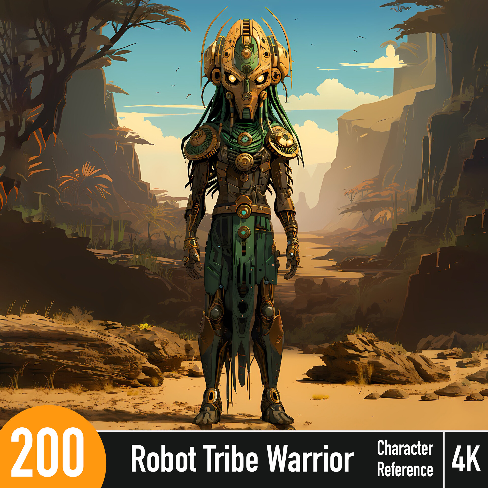 ArtStation - 200 Robot Tribe Warrior (4k)