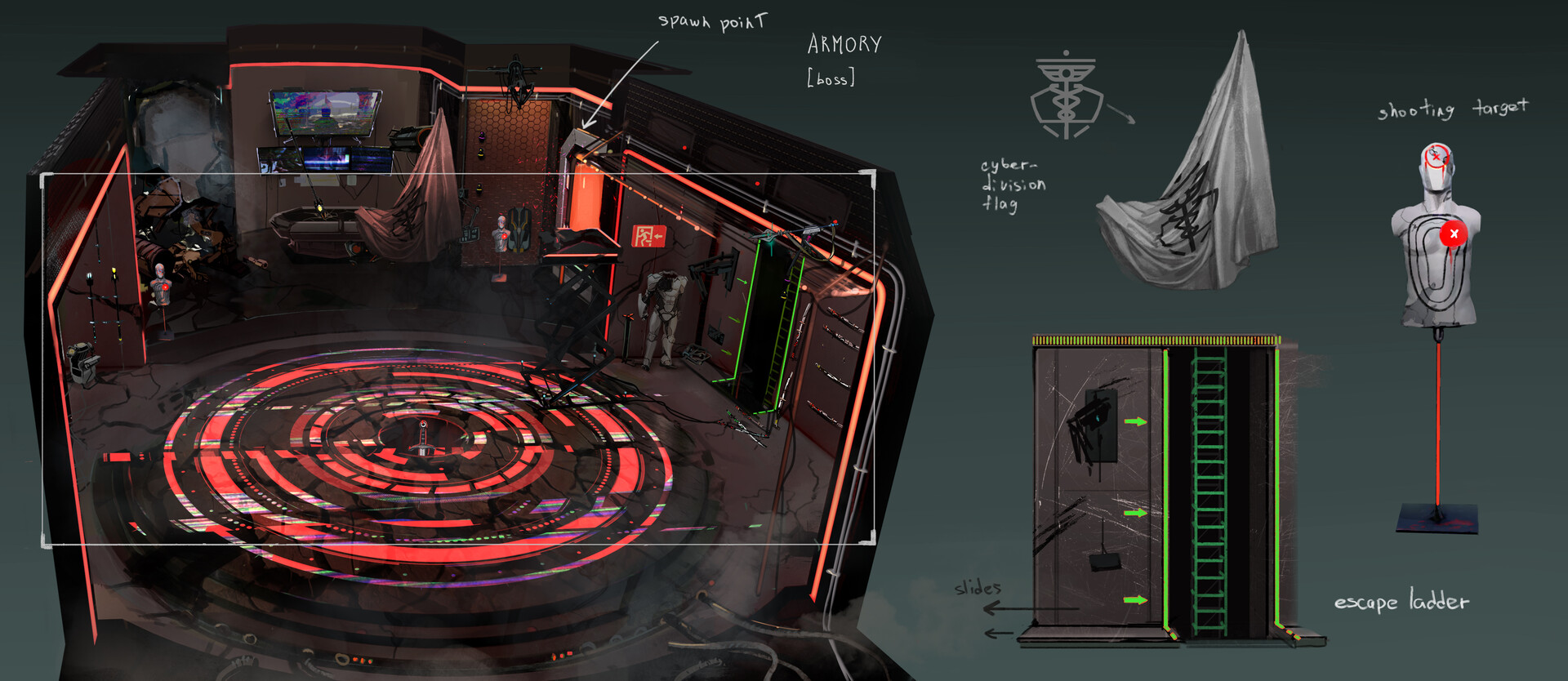 ArtStation - Level concept art for a mobile game: armory