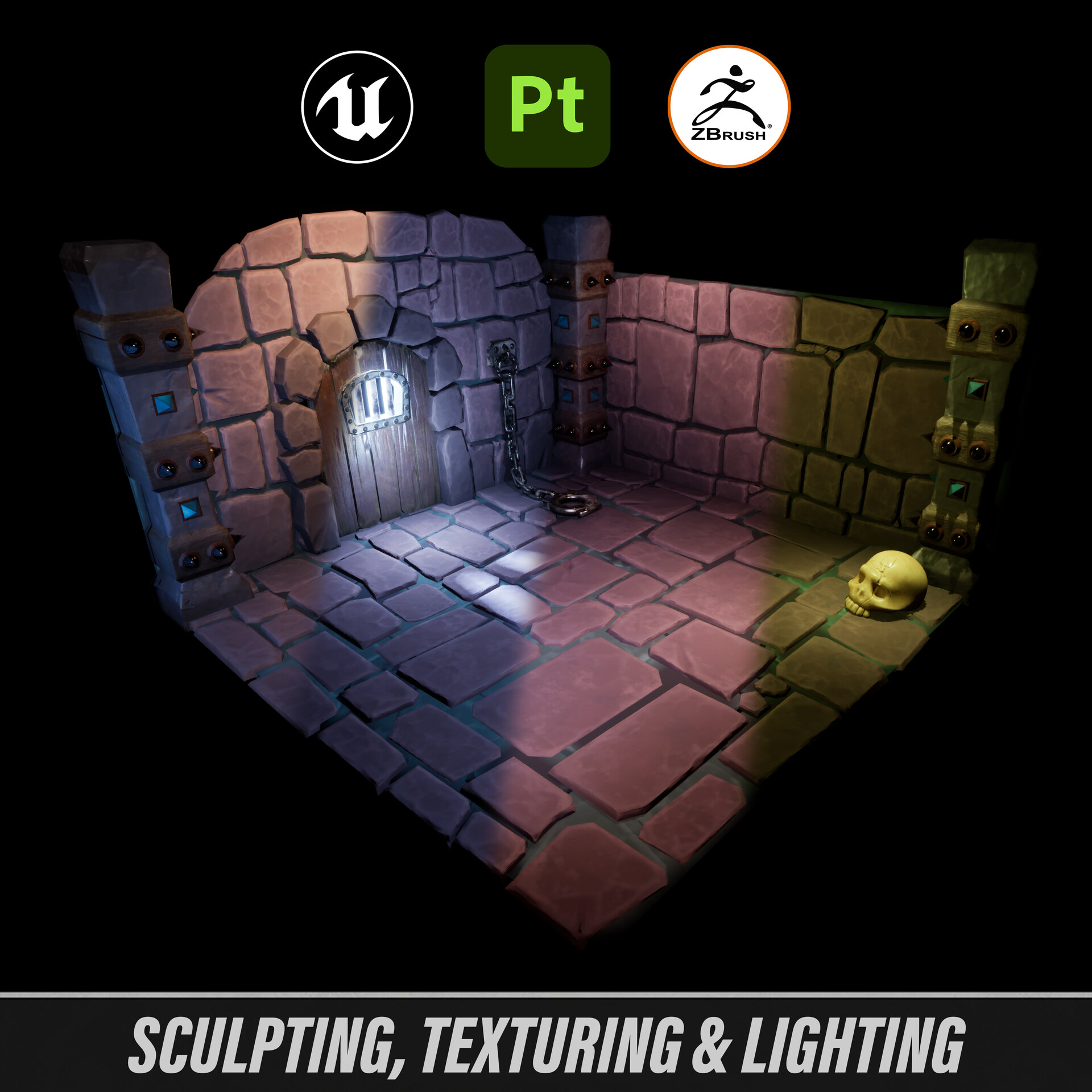 ArtStation - 3D Sculpting, Baking, Texturing & Lighting - DUNGEON