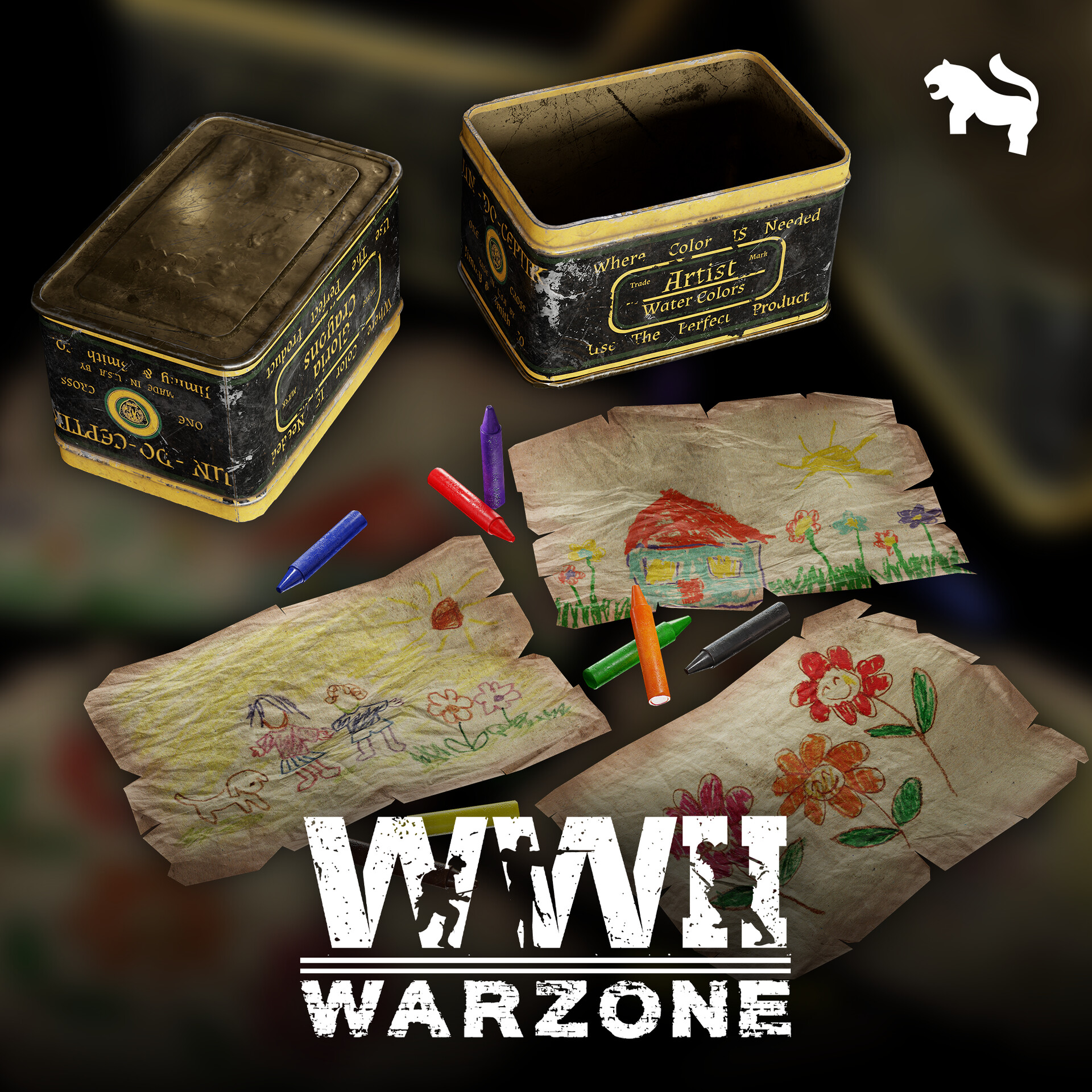 ArtStation - Crayon Drawing Set - WW2 Warzone