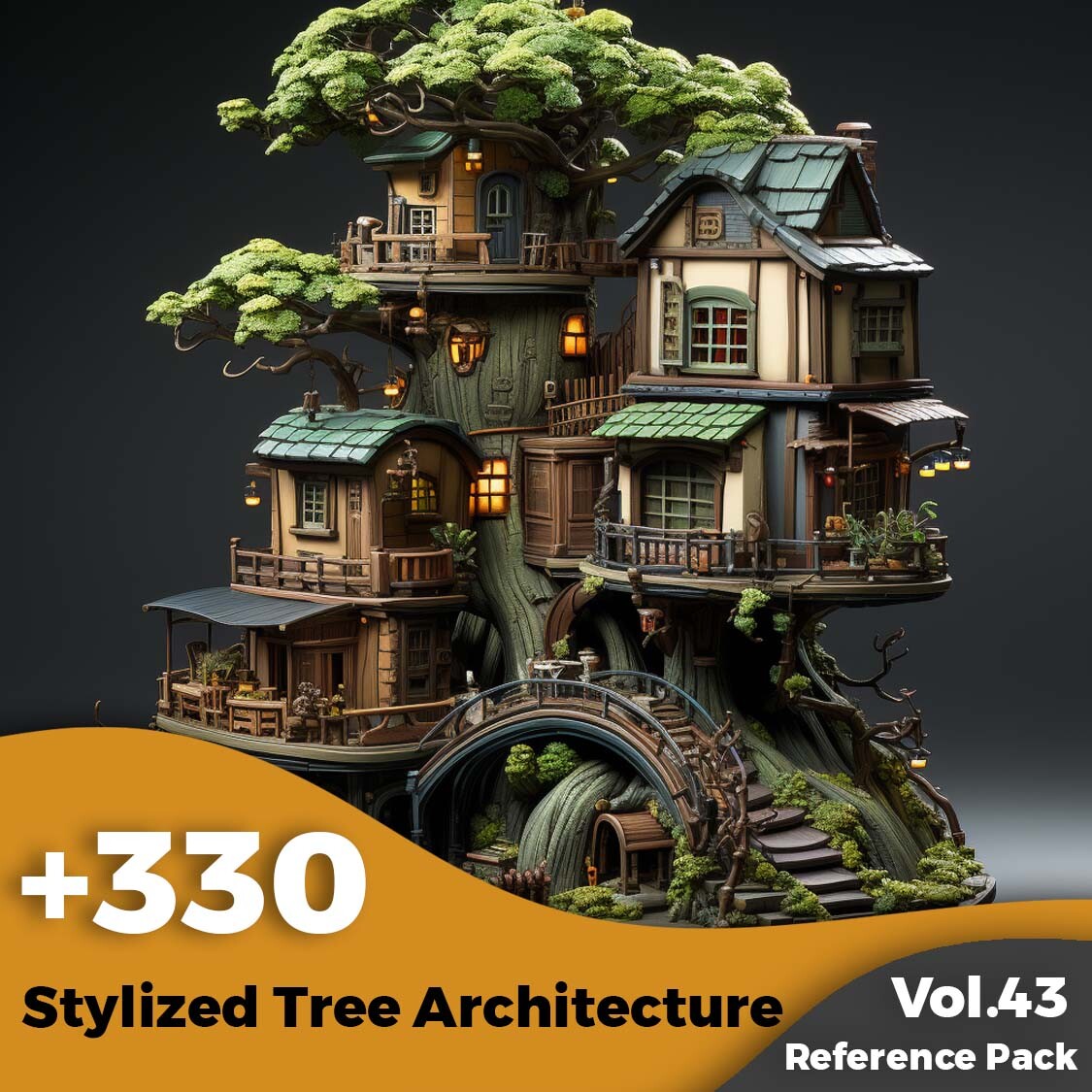 ArtStation - +330 Stylized Tree Architecture (4k) | Vol_43