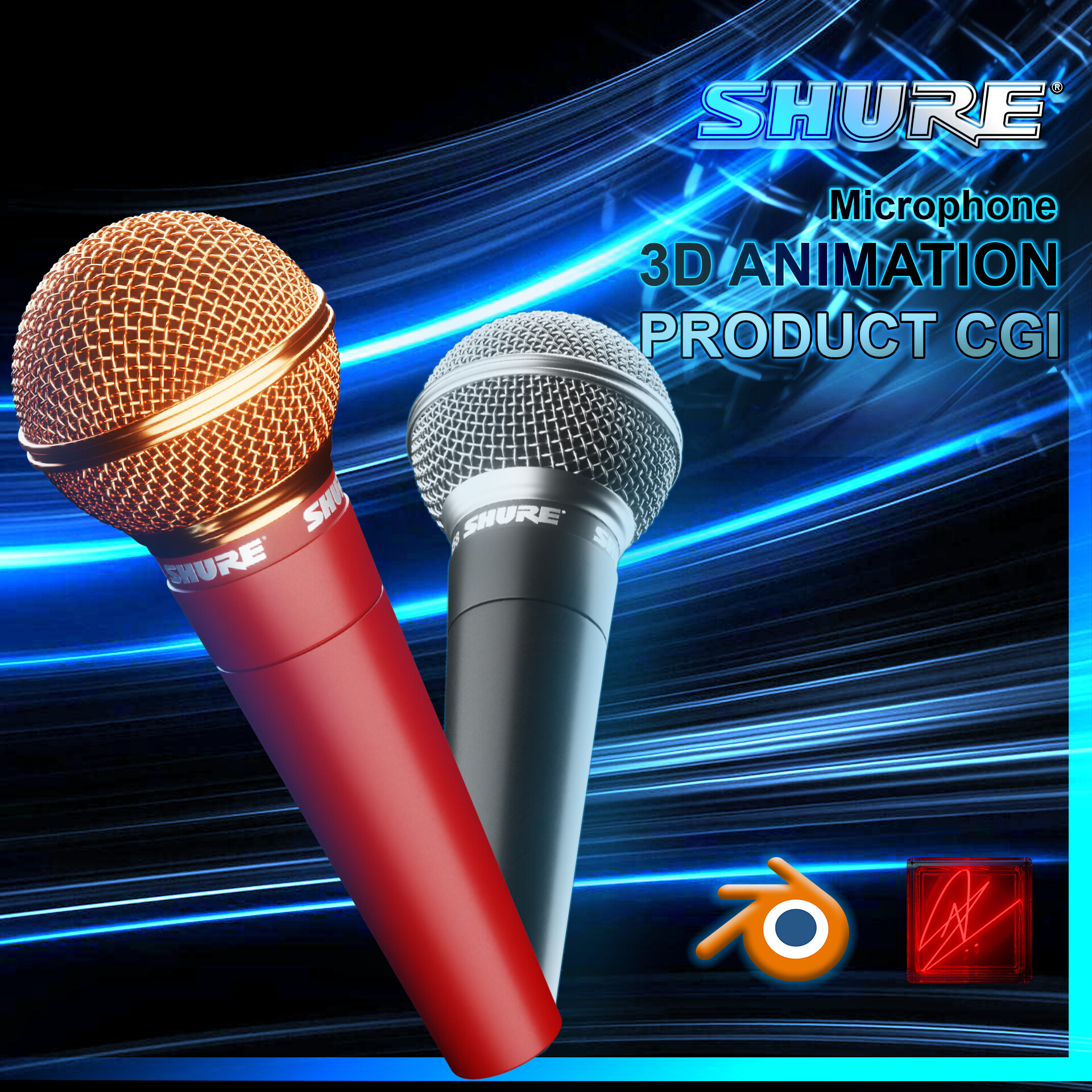 ArtStation - Shure SM58 Dynamic Microphone Product CGI 3D Animation