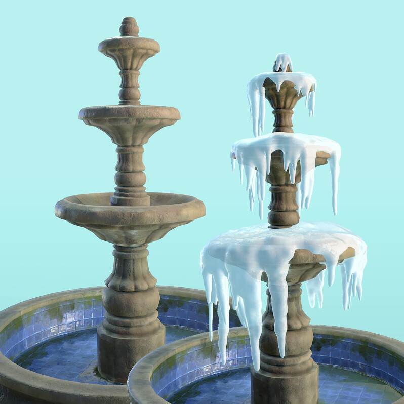 ArtStation - Iced Over Fountain