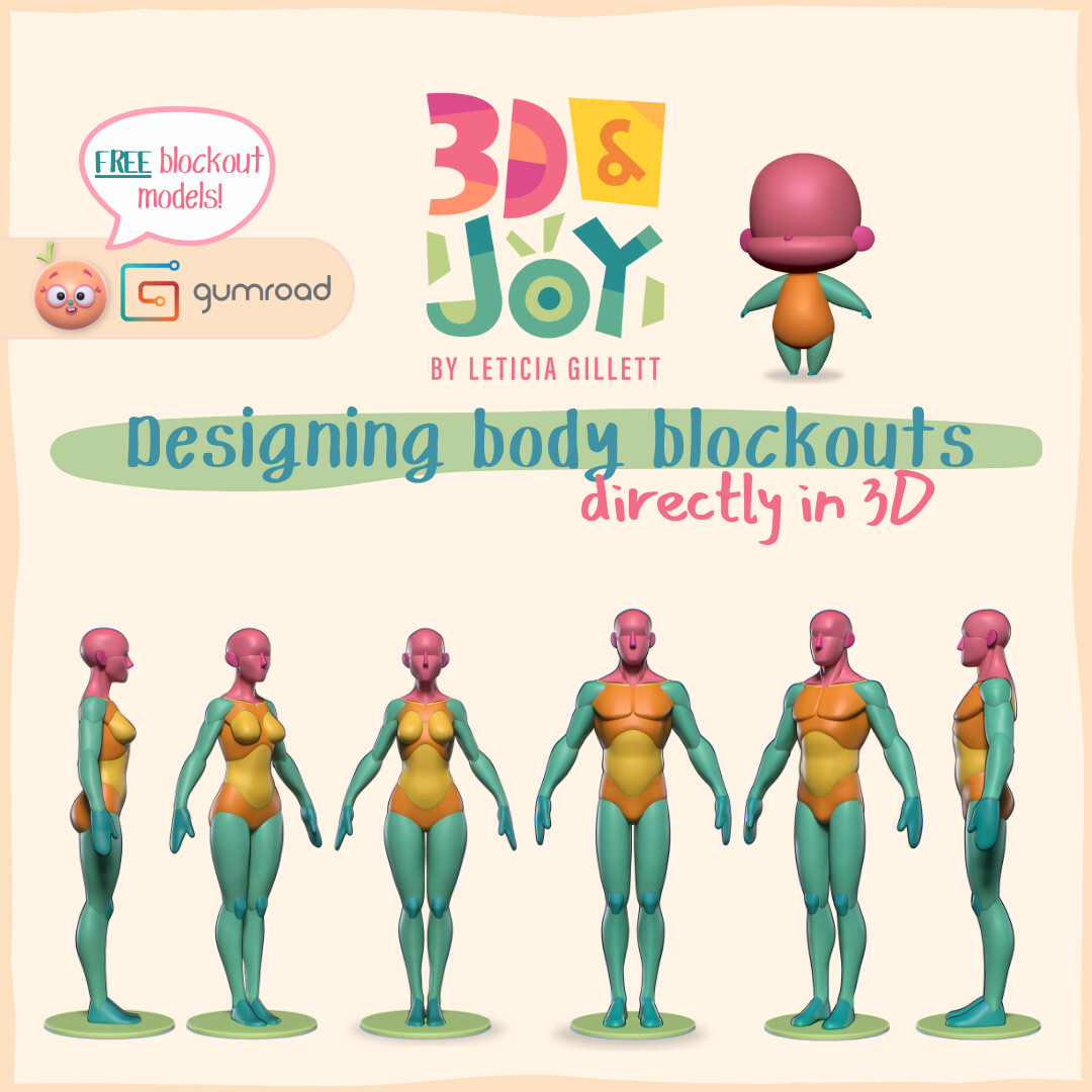 ArtStation - Designing body blockouts directly in 3D | Gumroad Course