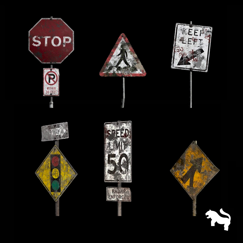ArtStation - Post Apocalyptic Traffic Signs