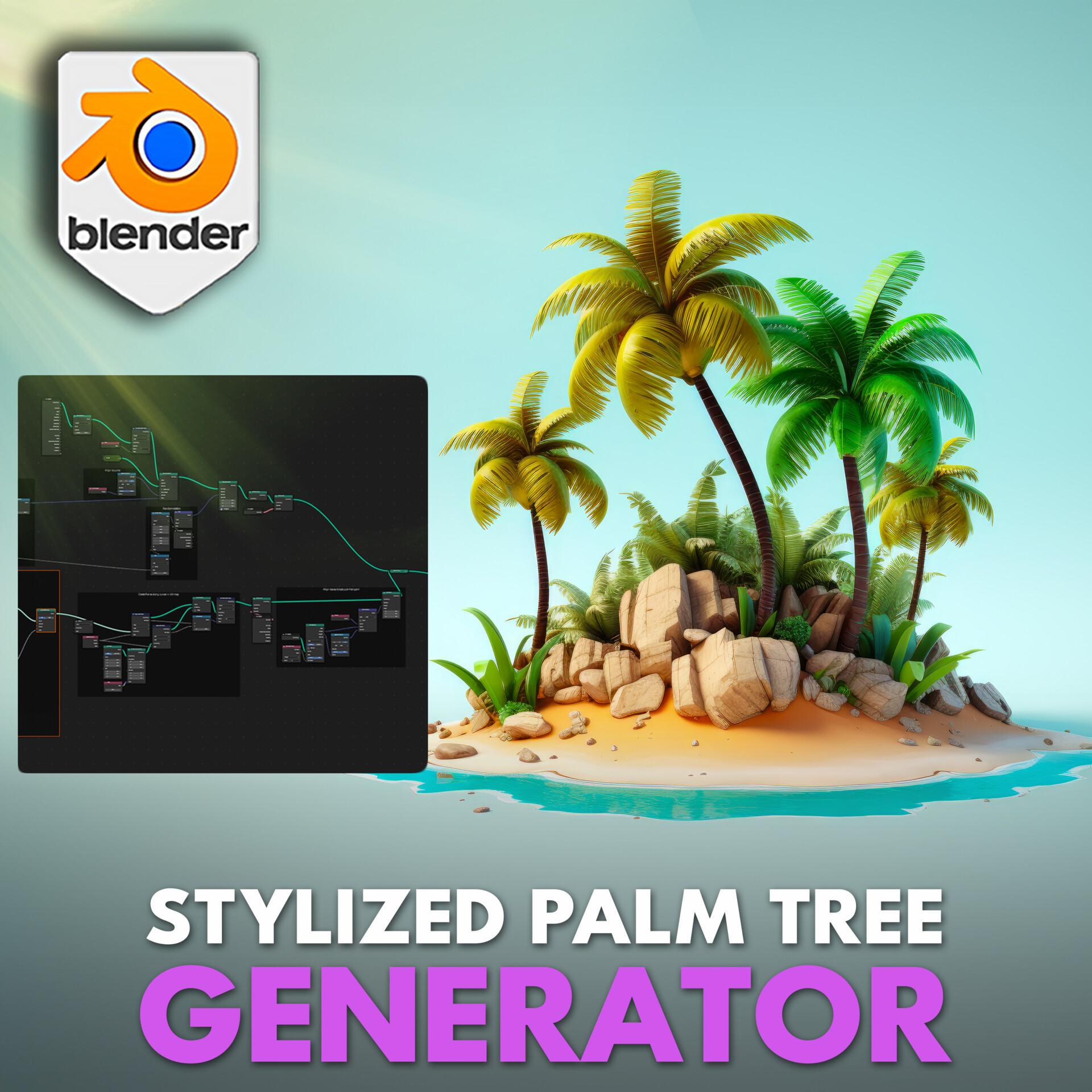 3D Tudor - Blender 4 Palm Tree Geometry Node