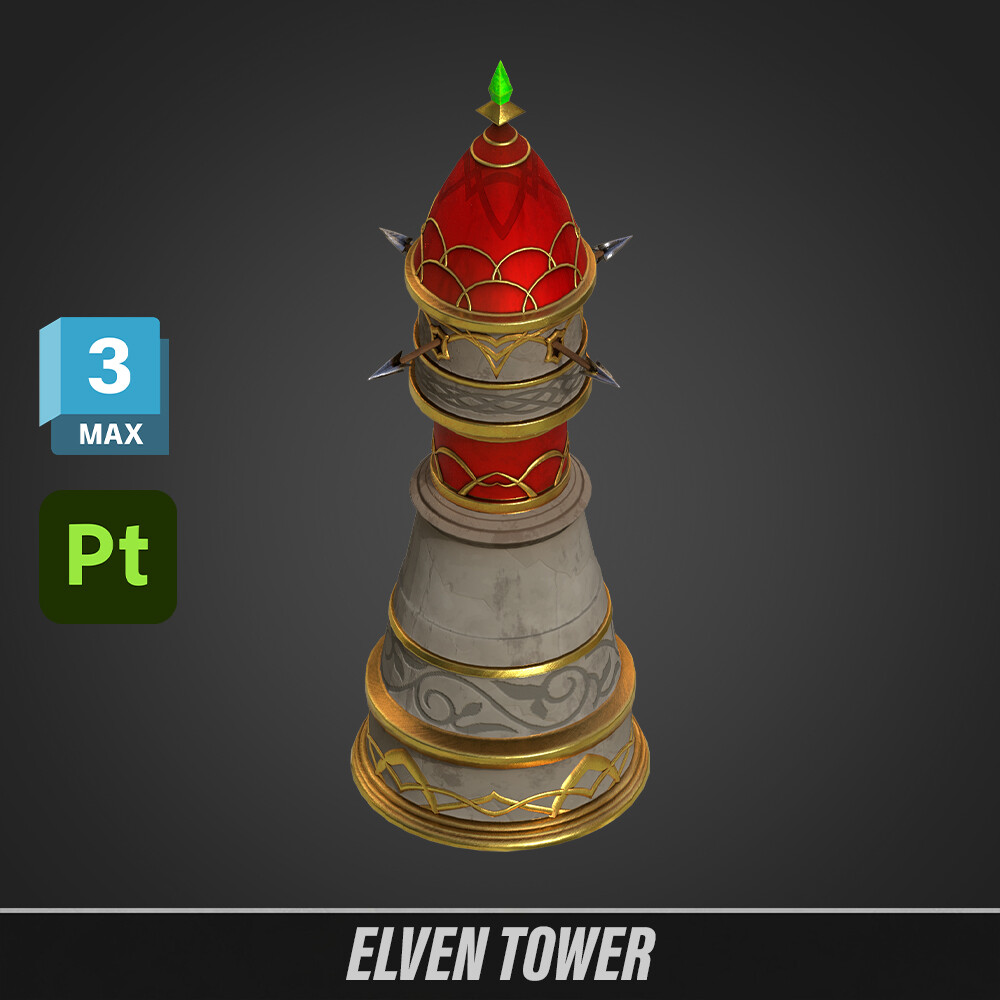 ArtStation - 3D Modeling and Texturing - ELVEN TOWER