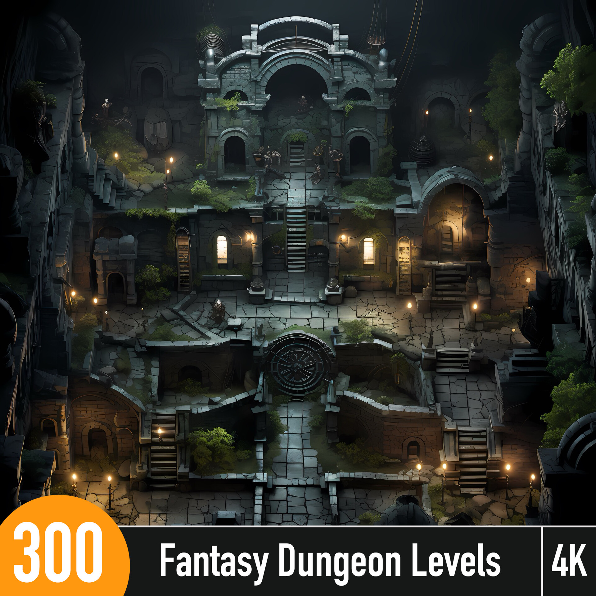 ArtStation - 300 Fantasy Dungeon Levels (4k)