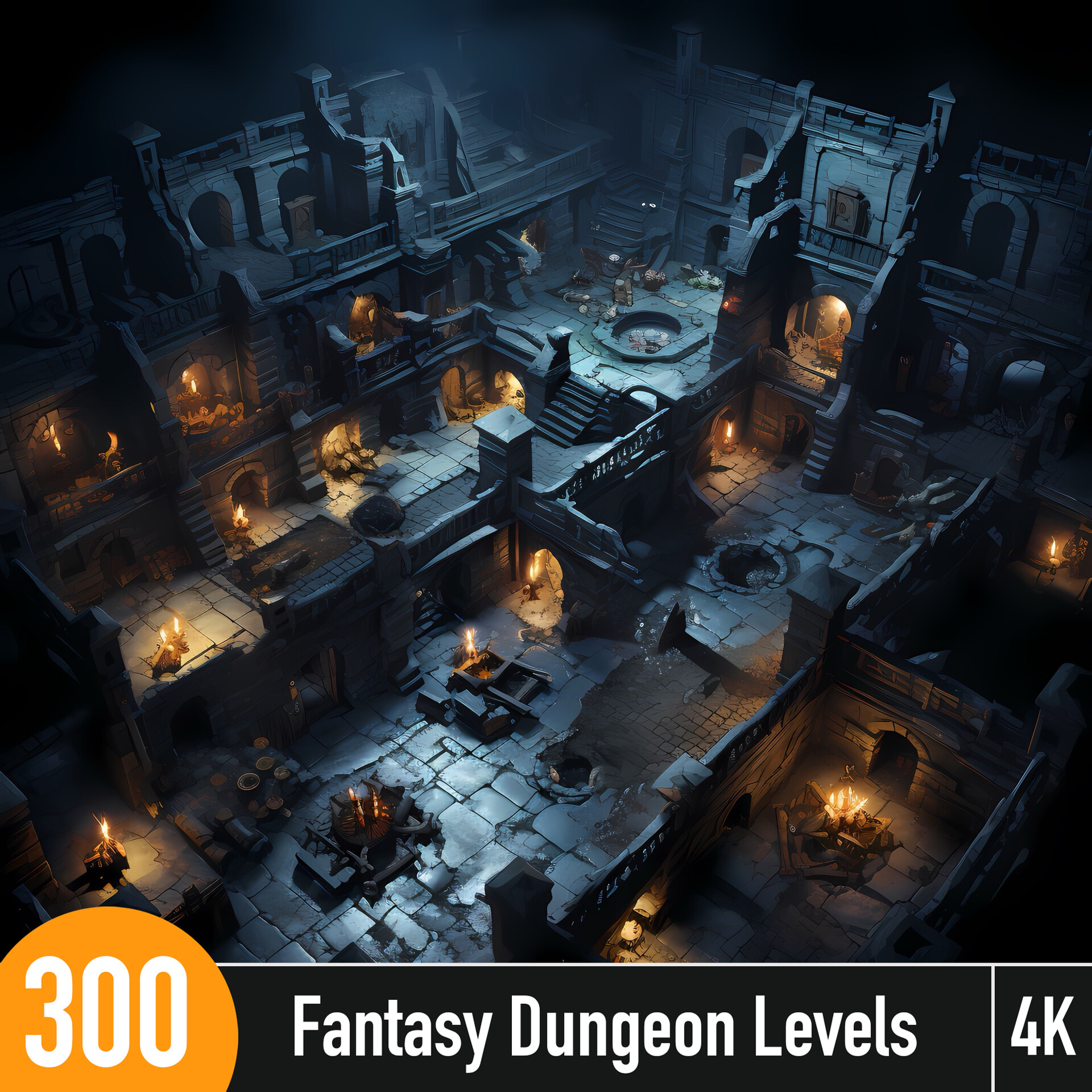 ArtStation - 300 Fantasy Dungeon Levels (4k)