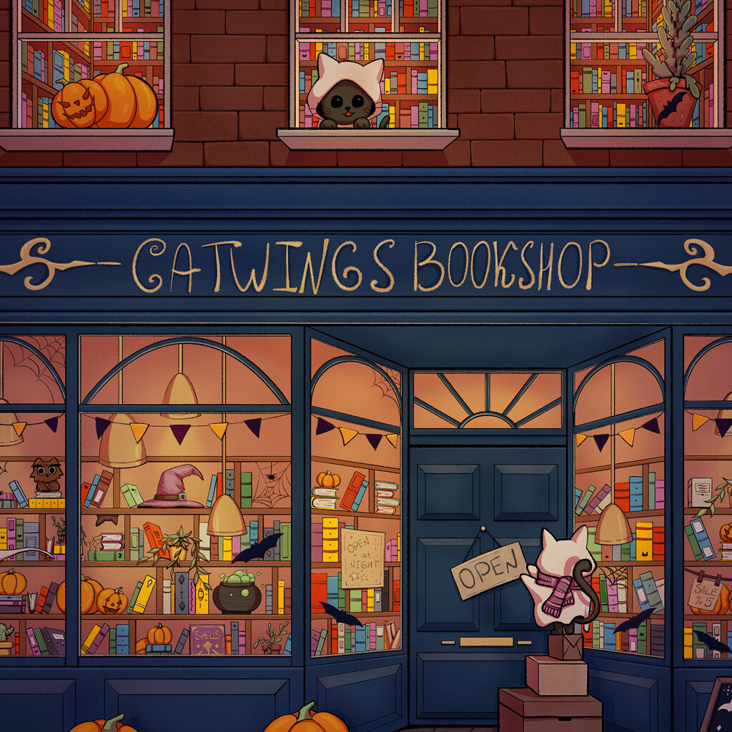 ArtStation - Halloween bookshop