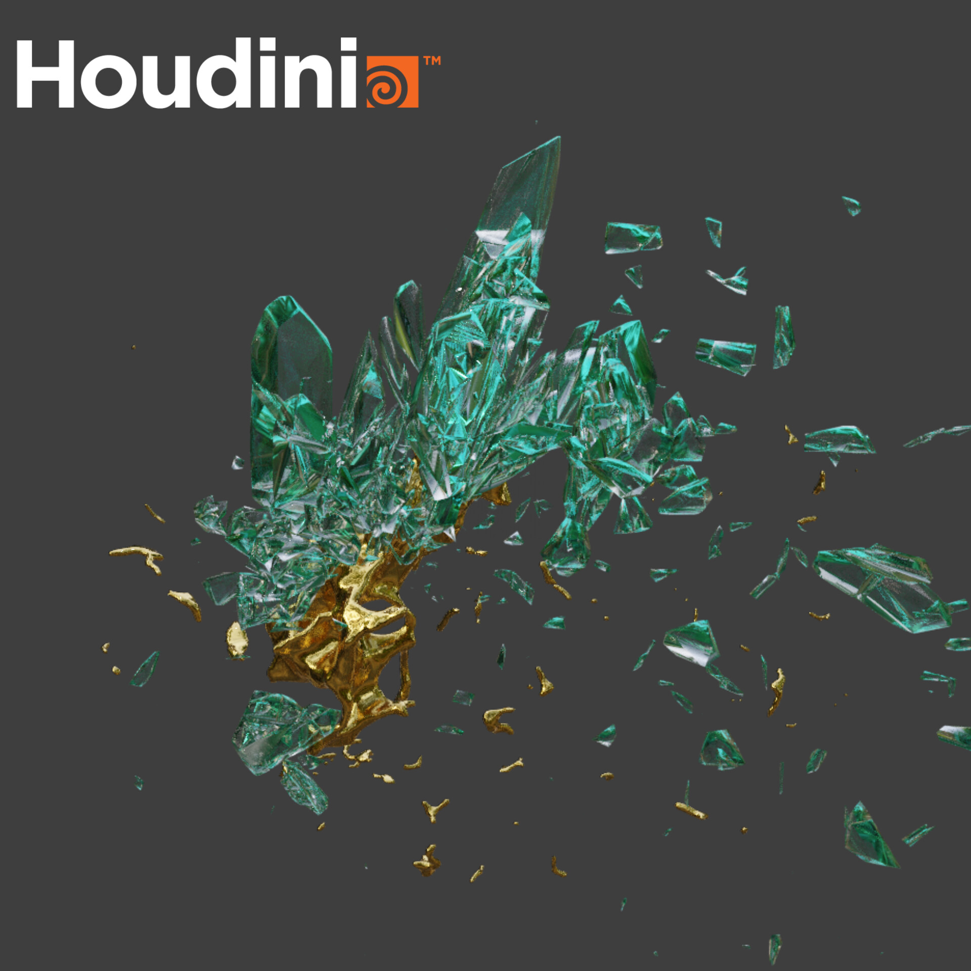 ArtStation - Gemstone fracture and liquid sim in Houdini