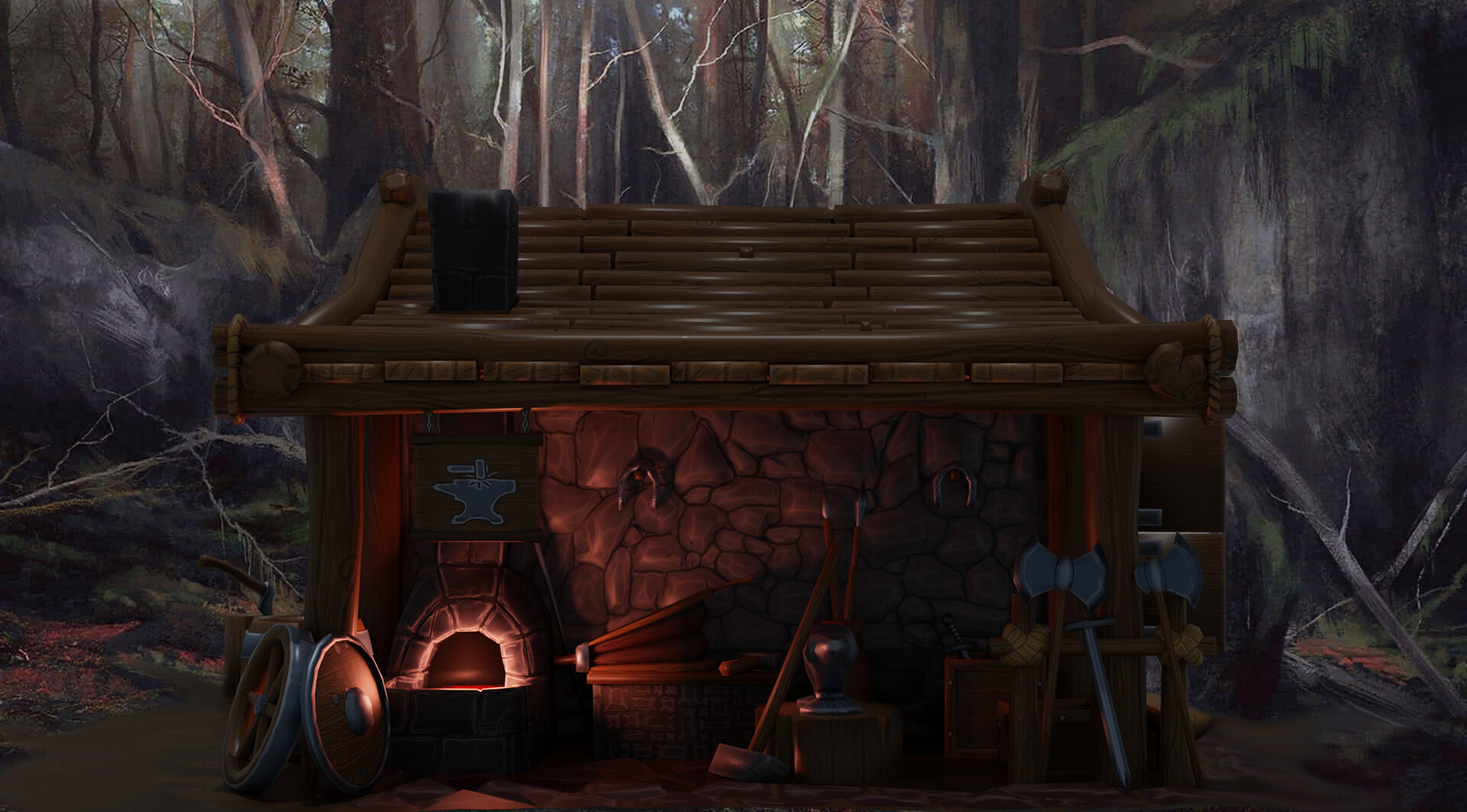 ArtStation - Medieval Blacksmith - Lighting & Rendering