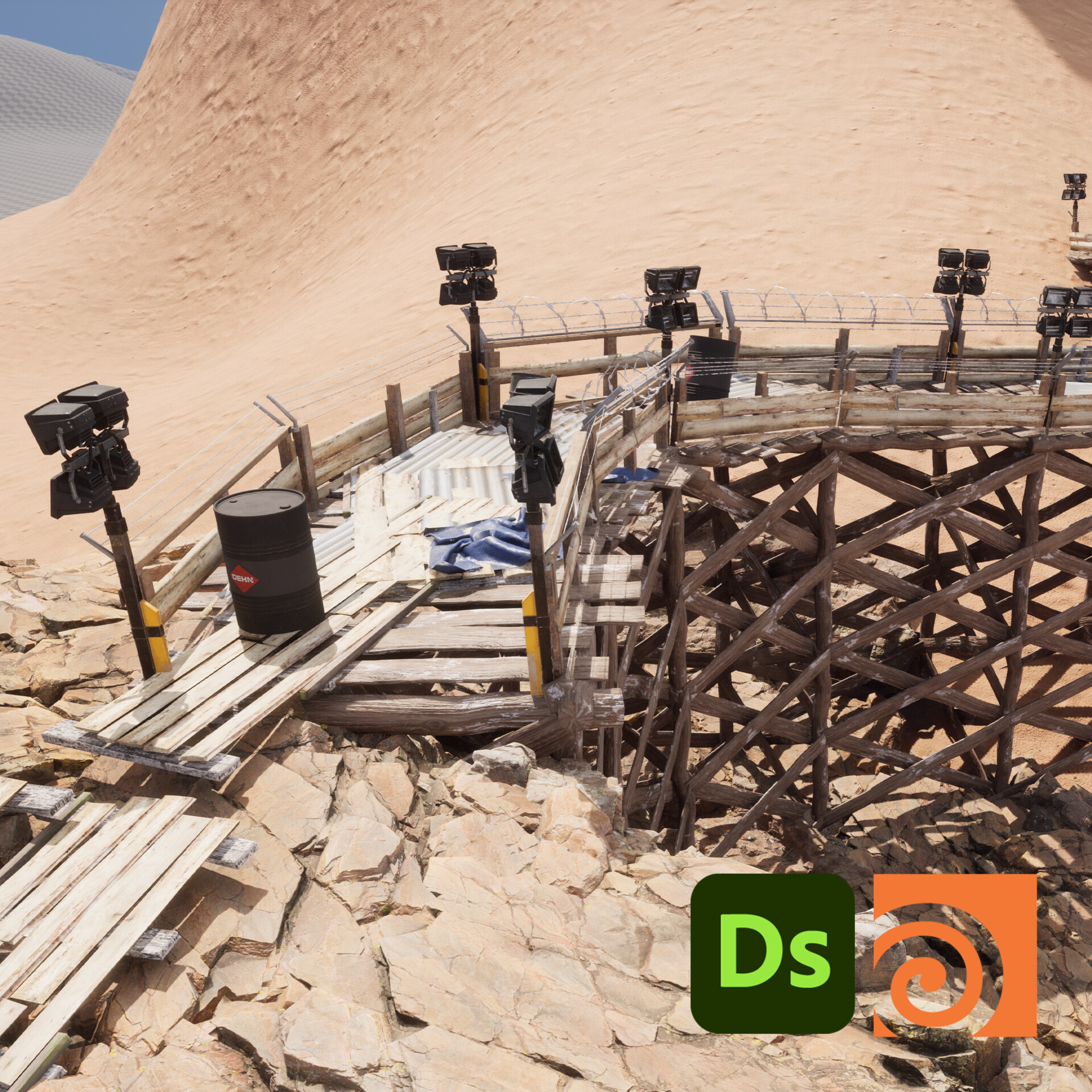 ArtStation - Procedural Bridge Generator for DAE Rustborn project