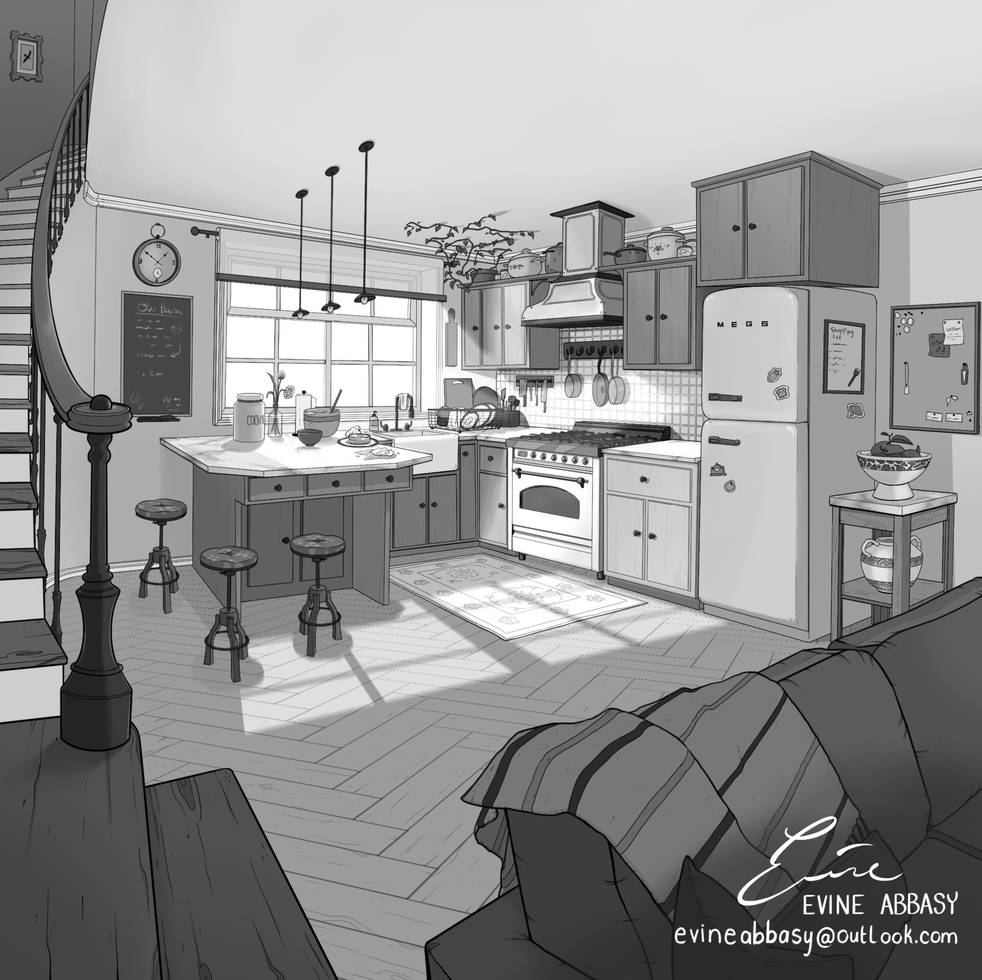 ArtStation - Look Towards the Kitchen