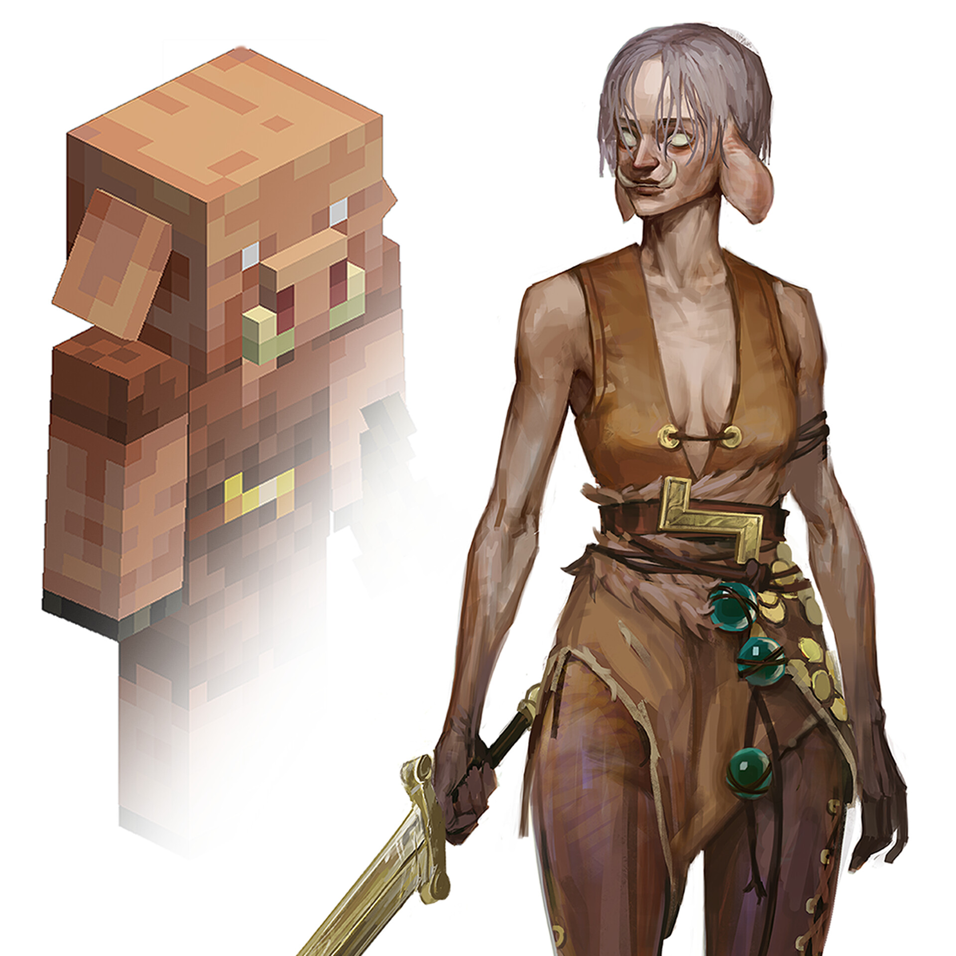 ArtStation - Humanization of mobs from minecraft