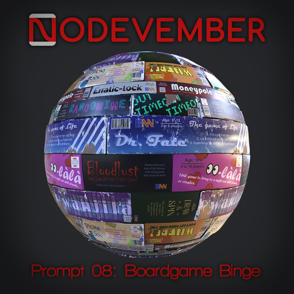 ArtStation - Nodevember 2023 - Boardgame Binge [Texture]