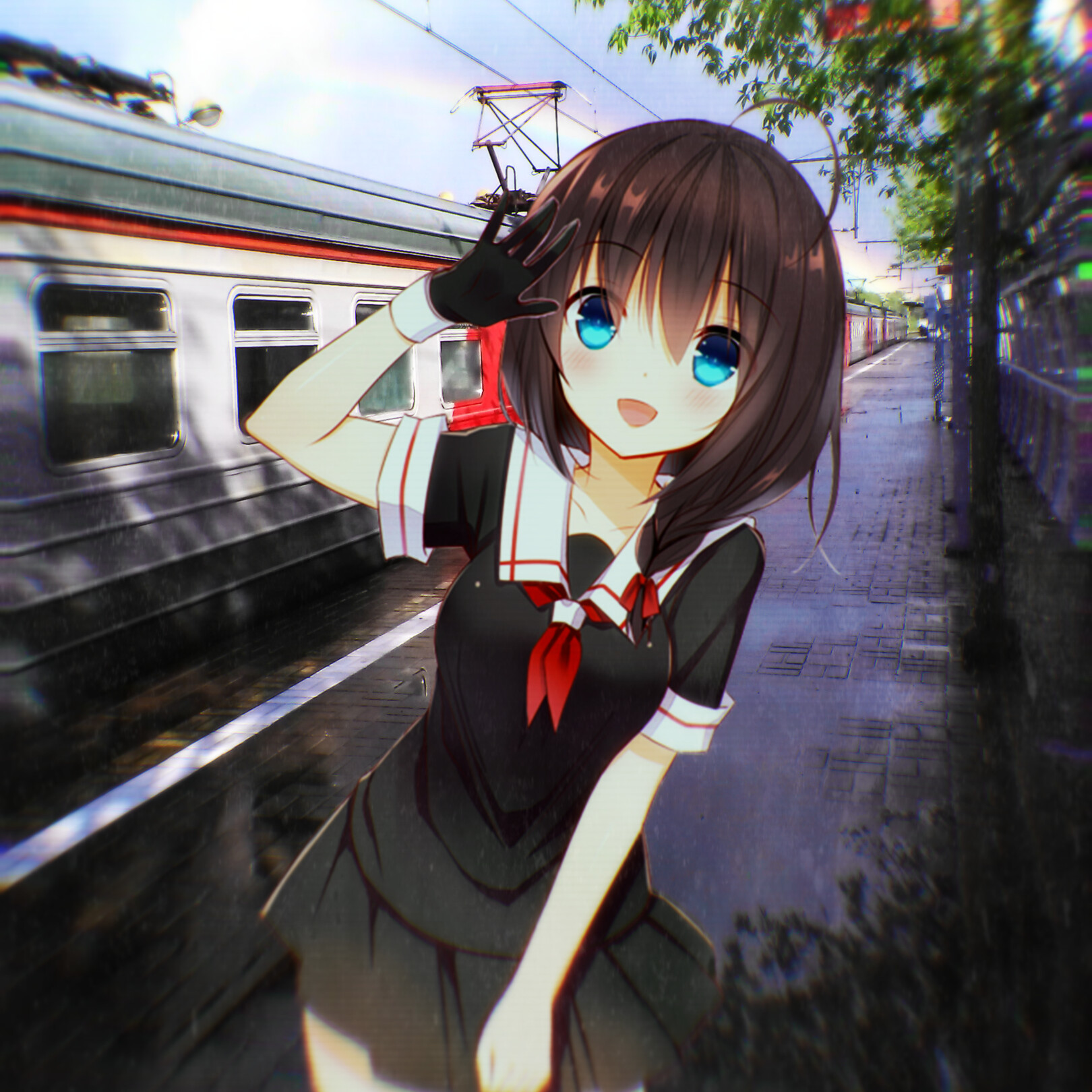 ArtStation - Girl at the railway platform