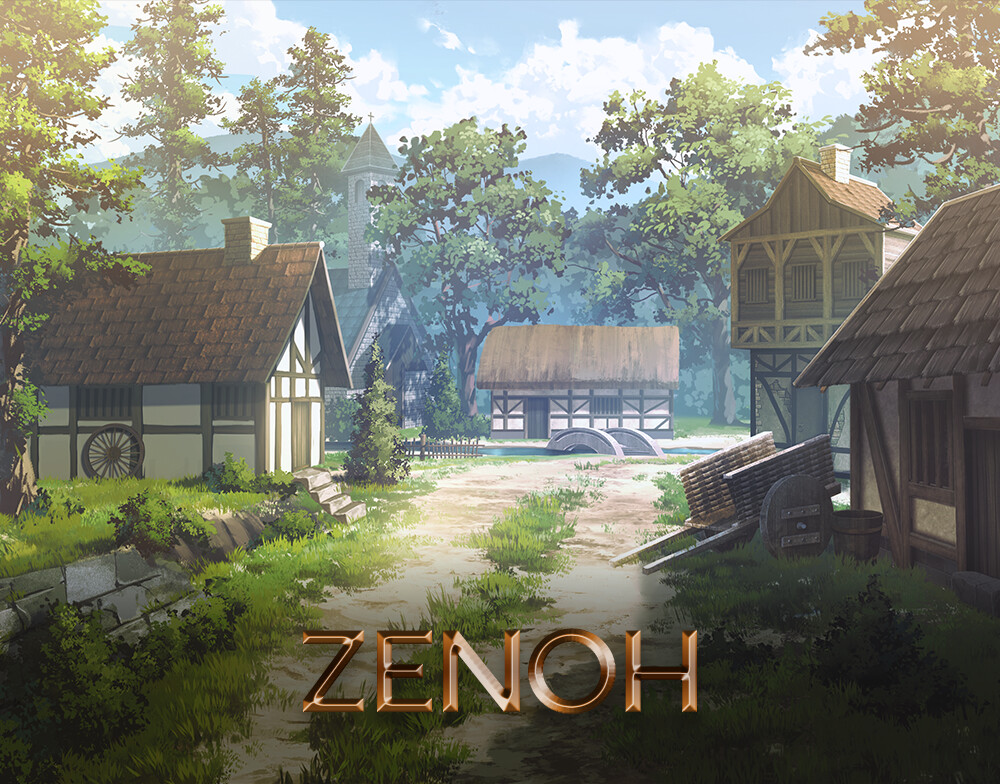 ArtStation - Zenoh Game, Small Village (day/night)