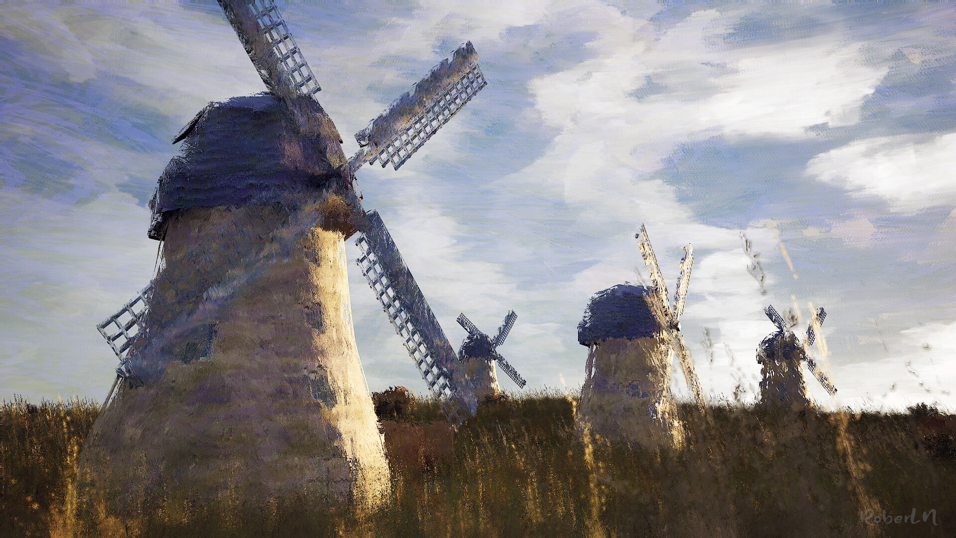 ArtStation - Windmills Painting