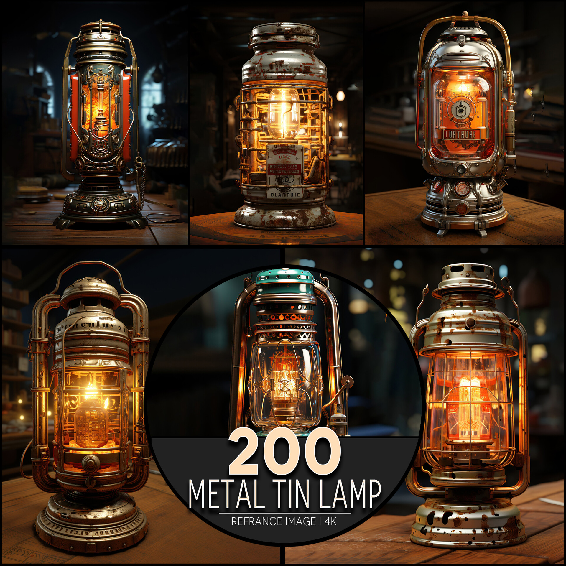 ArtStation - Metal Tin Lamp 4K Reference/Concept Images