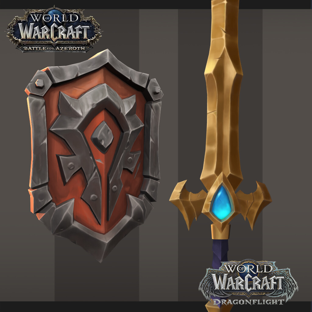 ArtStation - Horde shield and Dragonflight sword fan art