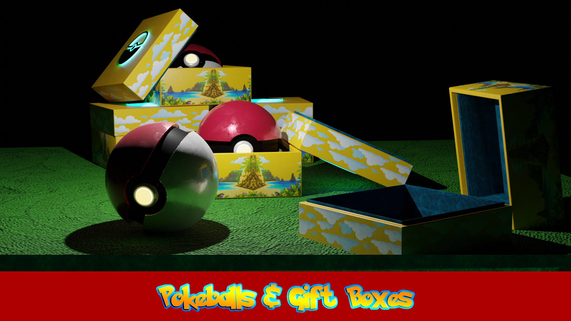 ArtStation - Pokeballs & Gift Boxes