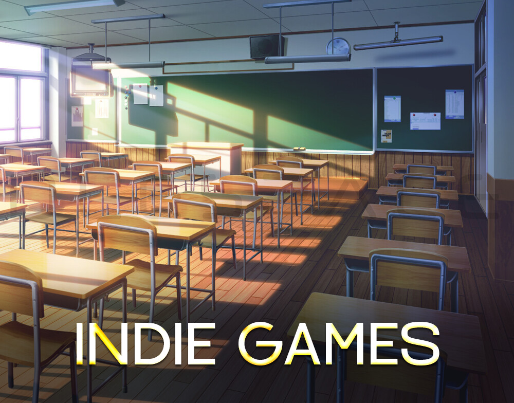 ArtStation - Classroom at Sunset | Background Illustration Art