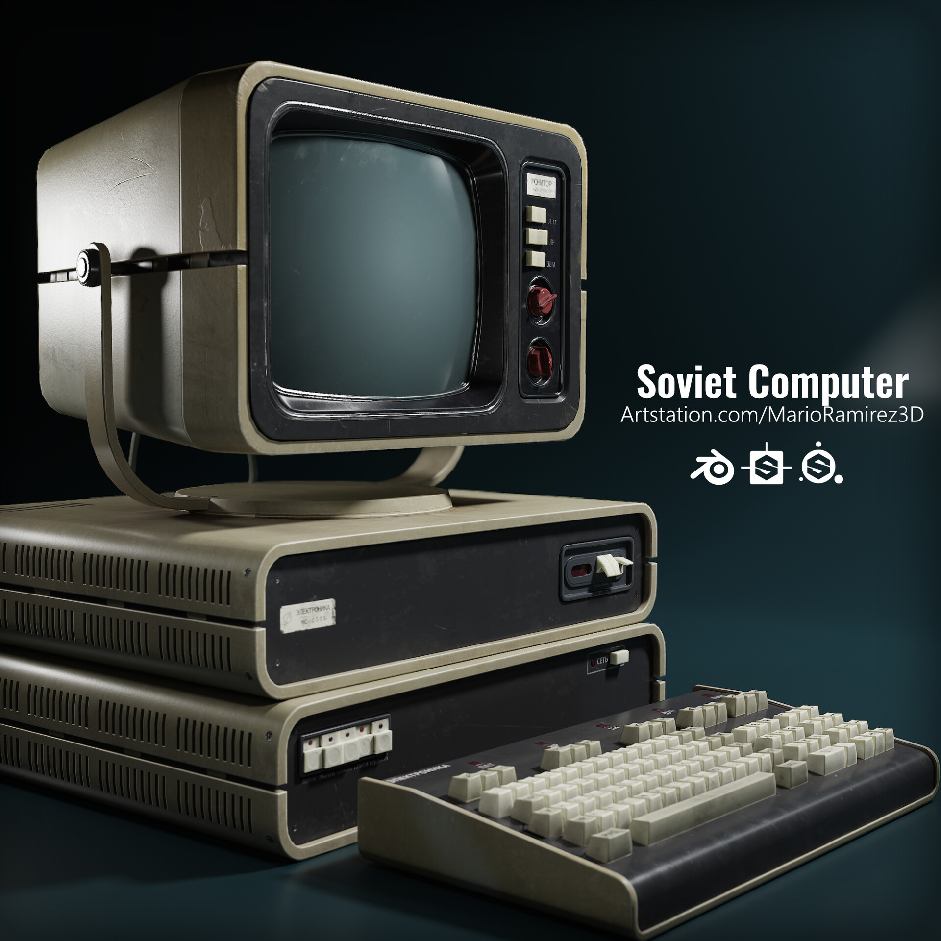 ArtStation - Soviet Computer - 3D Hero Prop