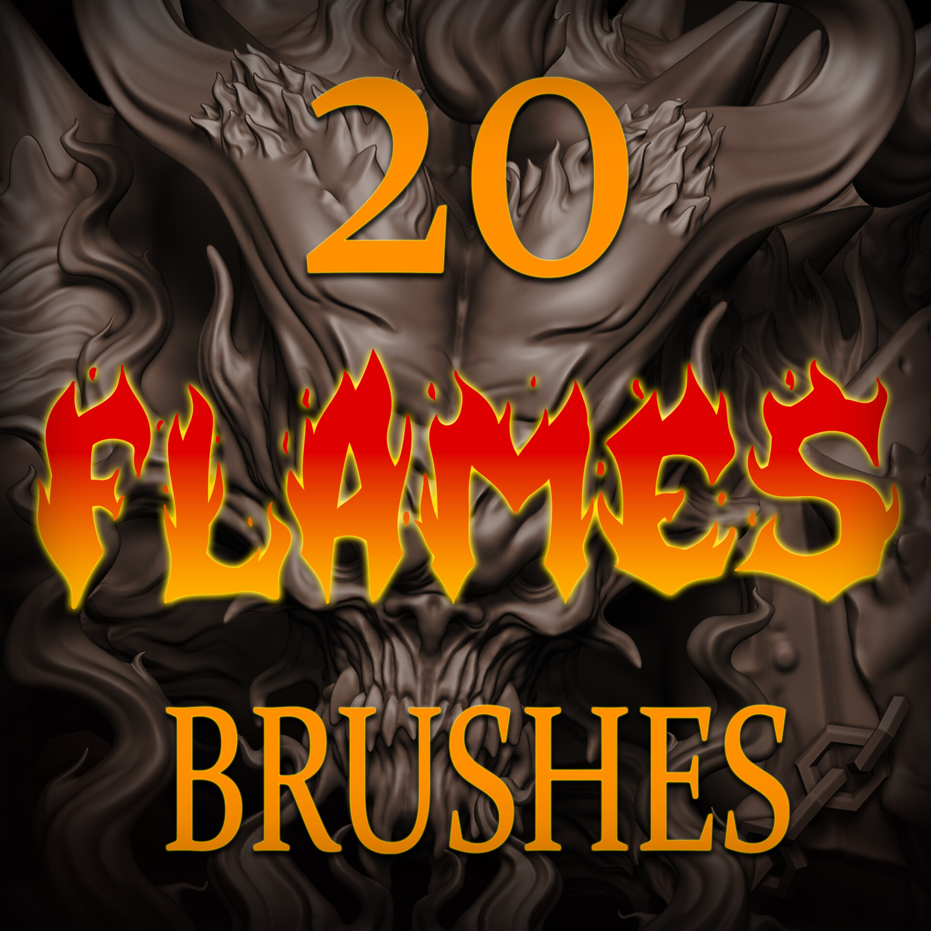 ArtStation - Zbrush + Blender 20 Flames Brushes
