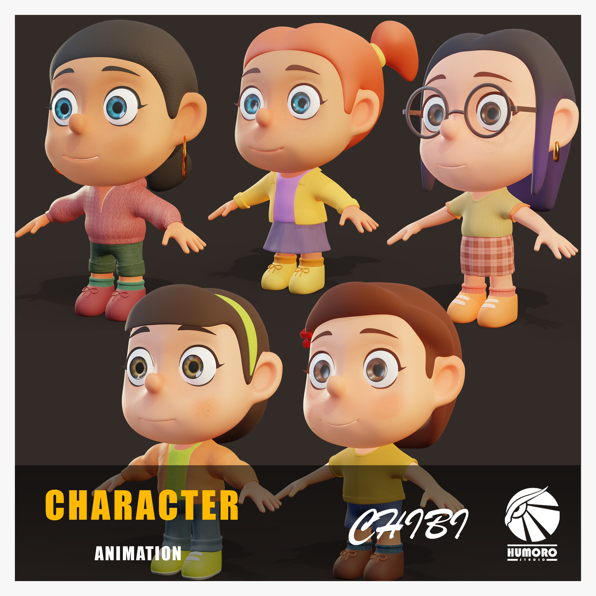 ArtStation - Chibi characters animation (girls)