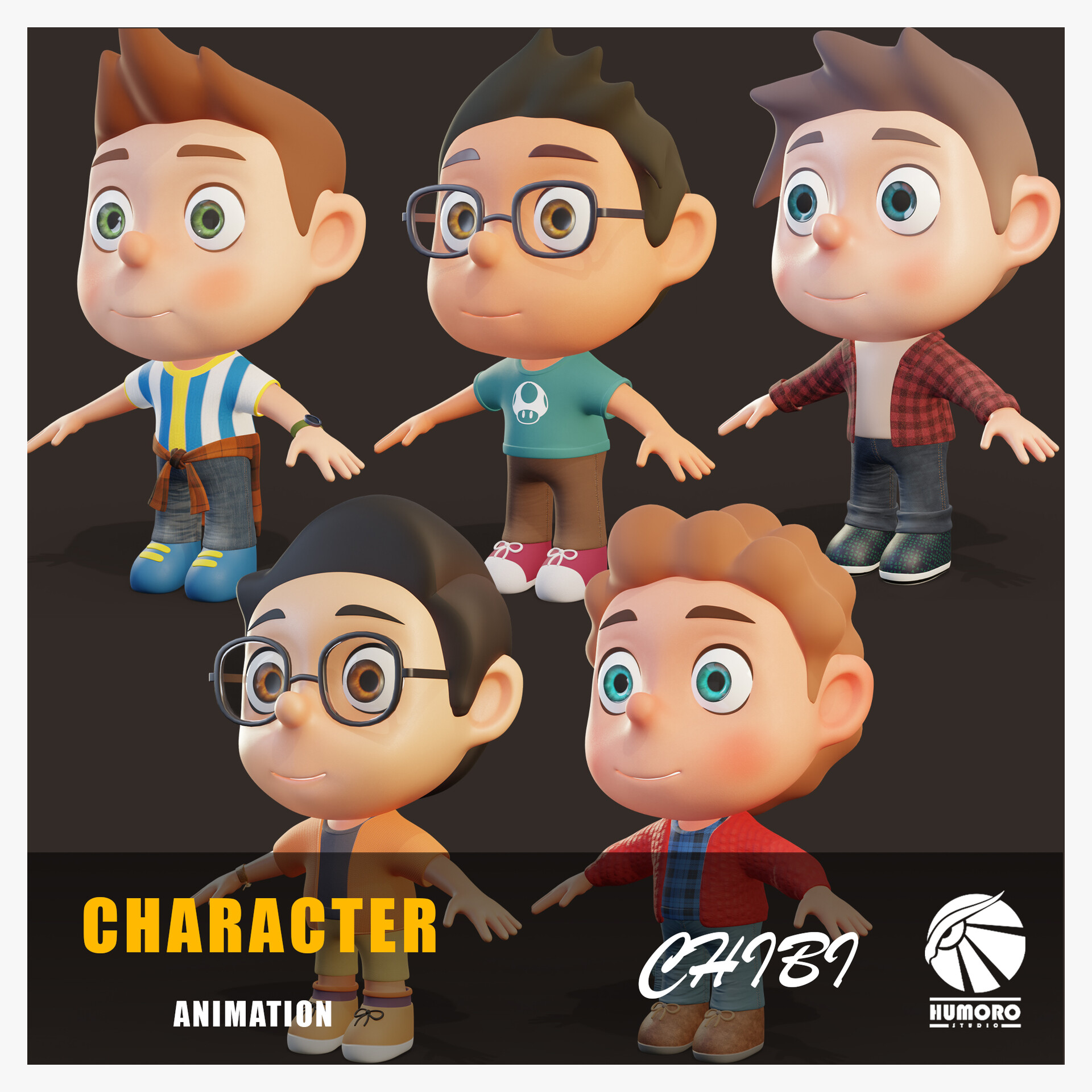 ArtStation - Chibi characters animation (boys)