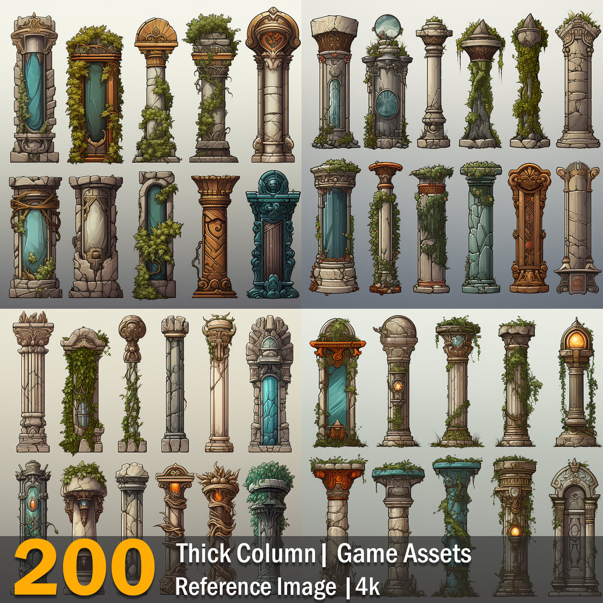 ArtStation - Thick Column | Game Assets | Reference Images | 4K