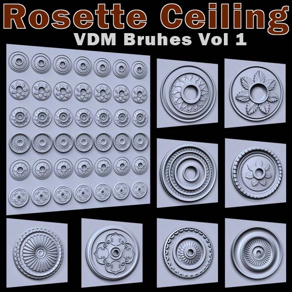 ArtStation - Rosette Ceiling VDM Brushes for Zbrush Vol 1