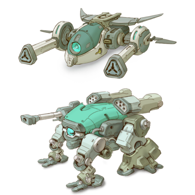 ArtStation - Combat drones & mech concepts