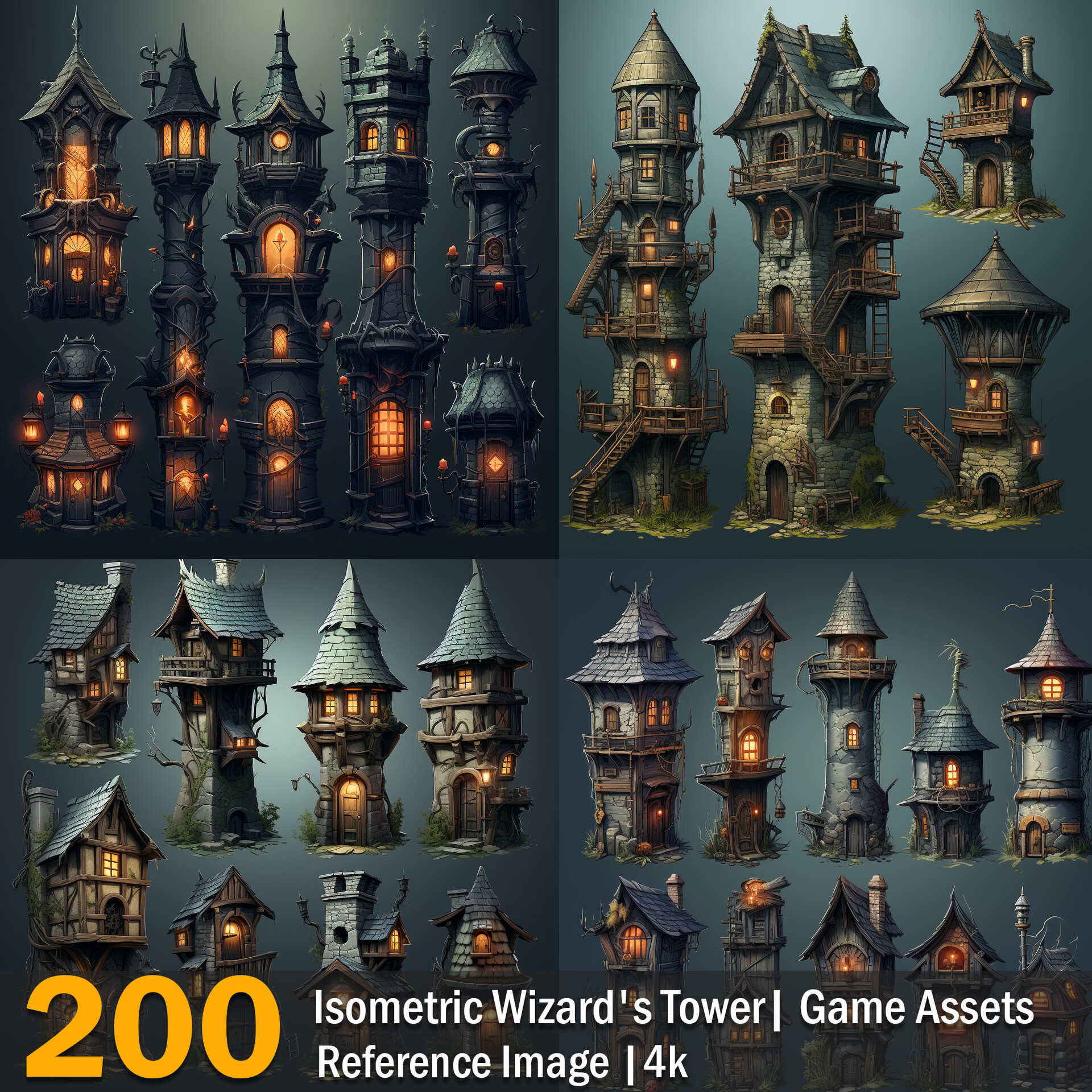 ArtStation - Isometric Wizard's Tower | Game Assets | Reference Images | 4K