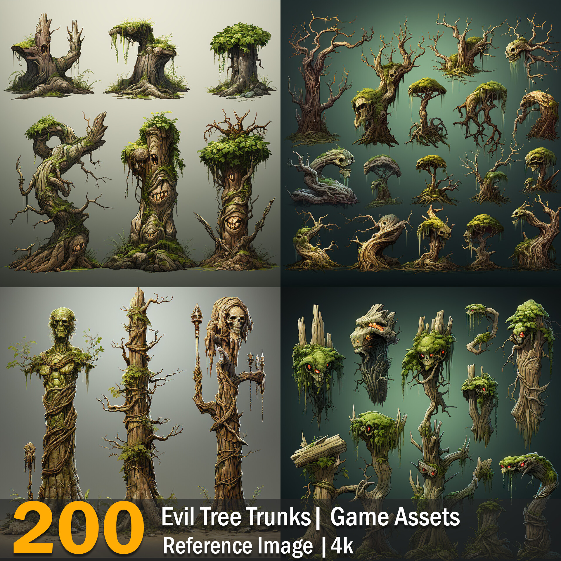 ArtStation - Evil Tree Trunks | Game Assets | Reference Images | 4K