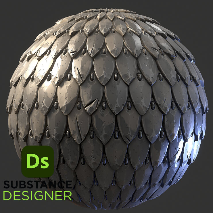 ArtStation - Stylized Metal Scales - Substance 3D Designer