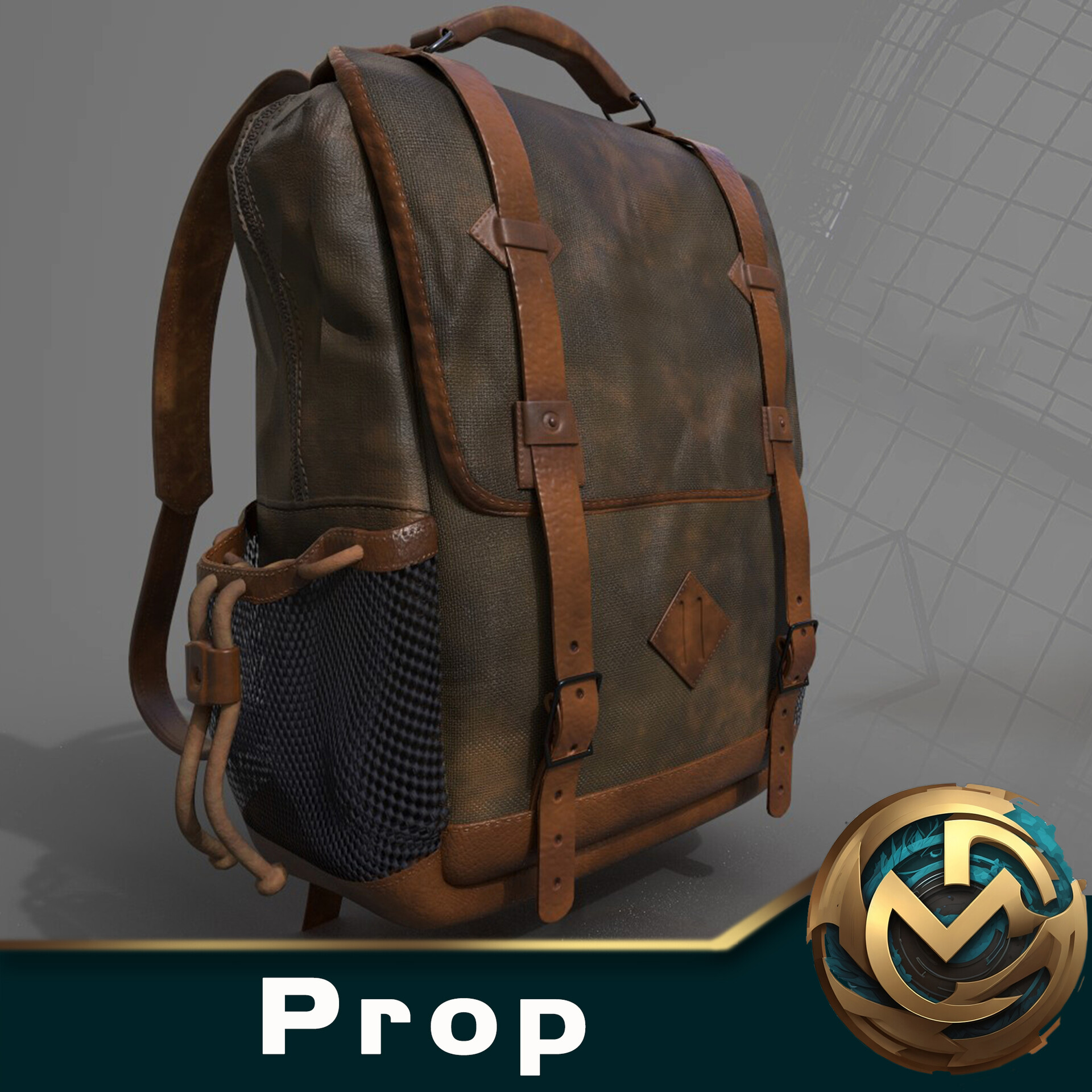 ArtStation - leather bag Prop