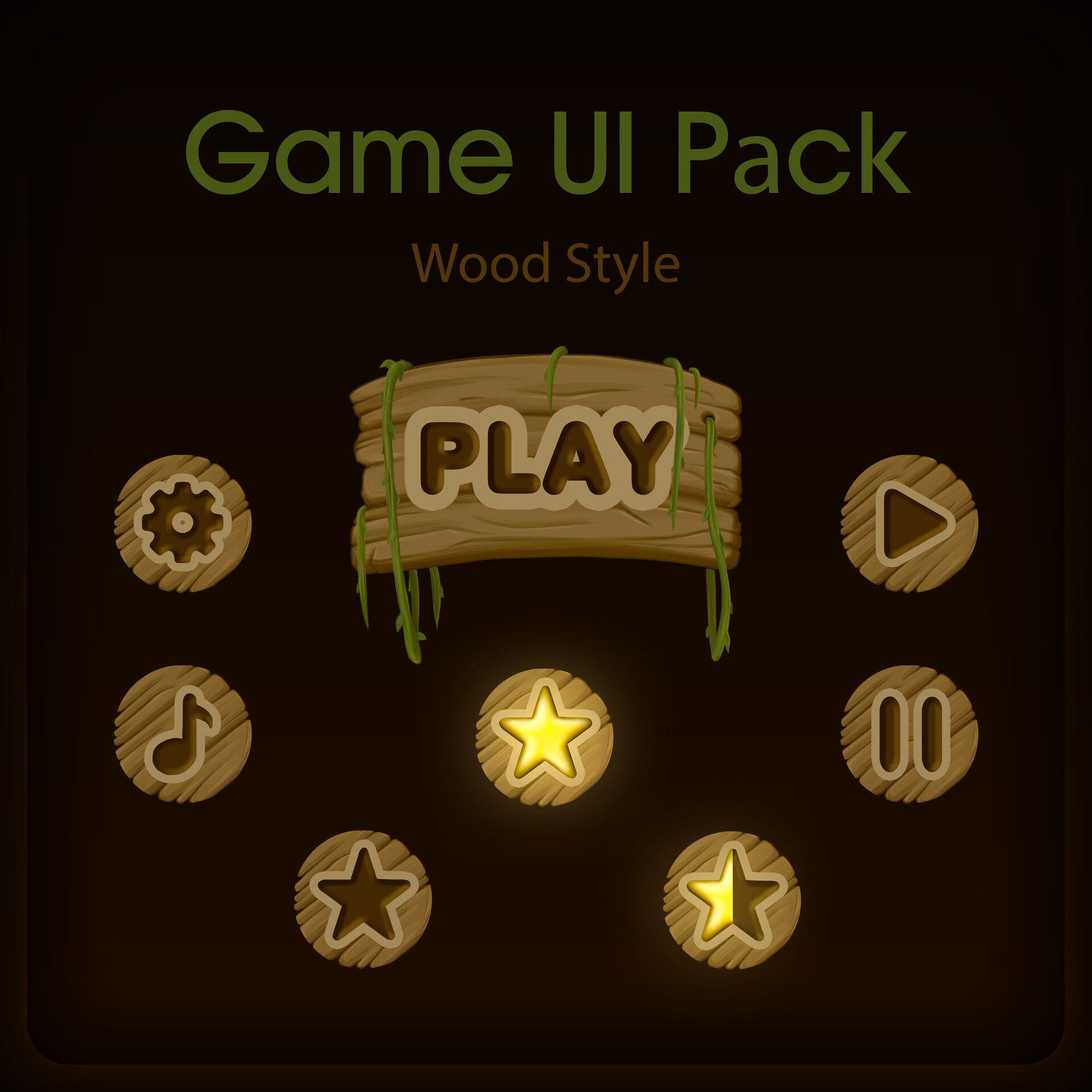 ArtStation - Game UI Pack | Wood