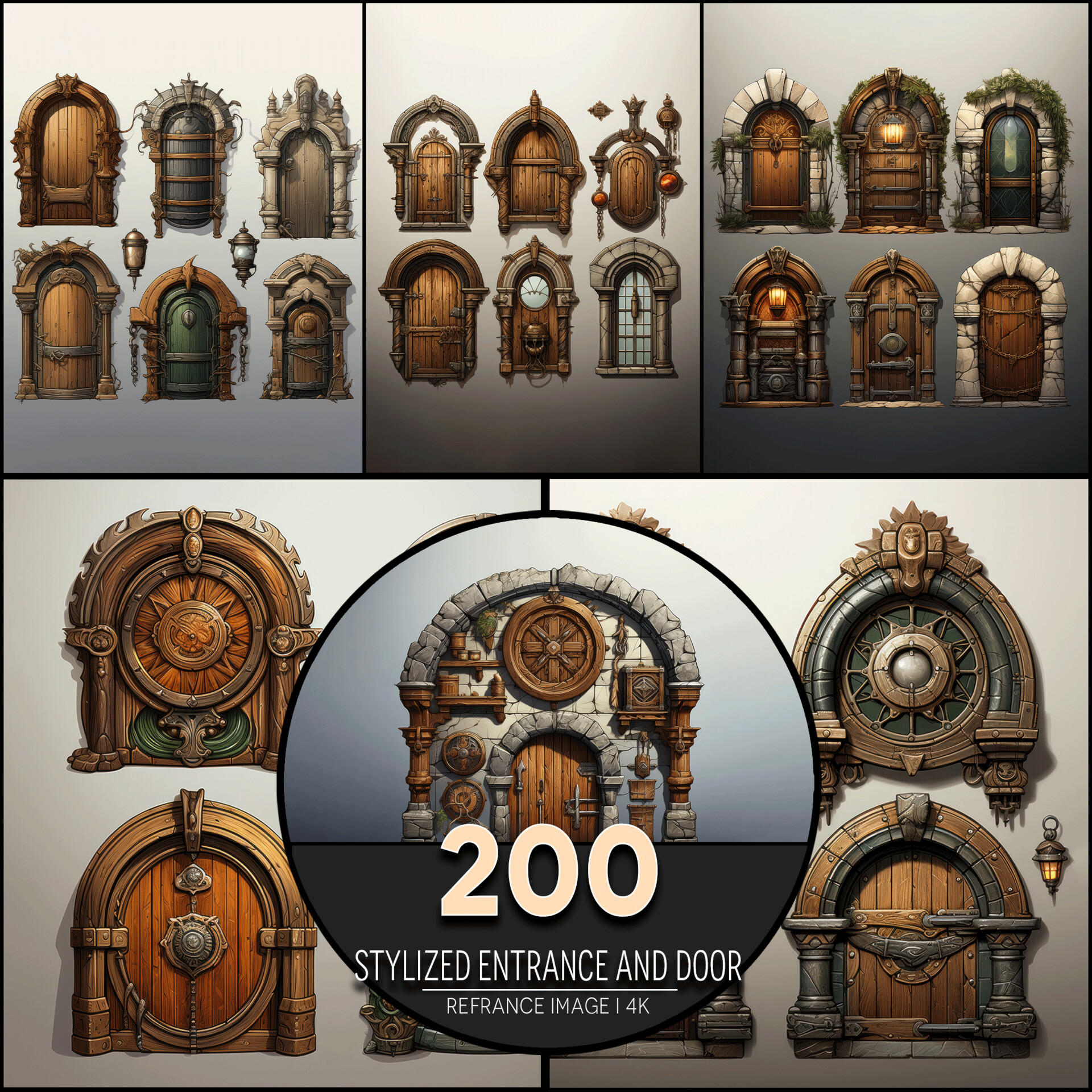 ArtStation - Stylized Entrance and Door 4K Reference/Concept Images