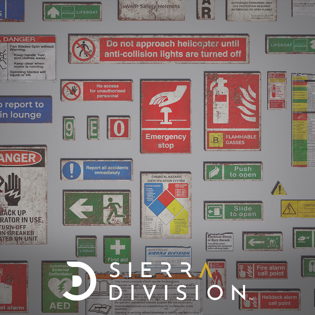 ArtStation - Industrial Oil Rig- Signs Pack