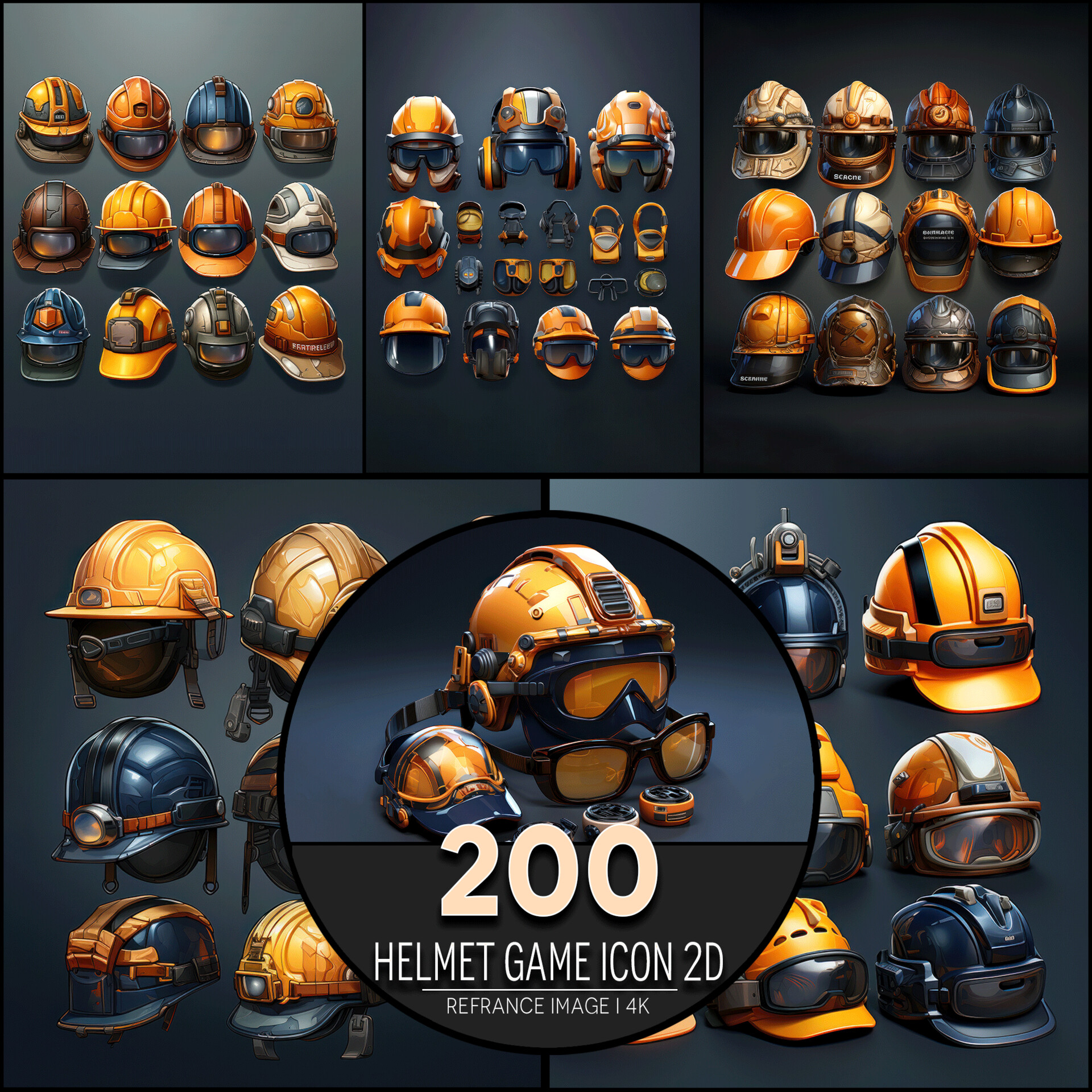 ArtStation - Helmet Game icon 2D 4K Reference/Concept Images