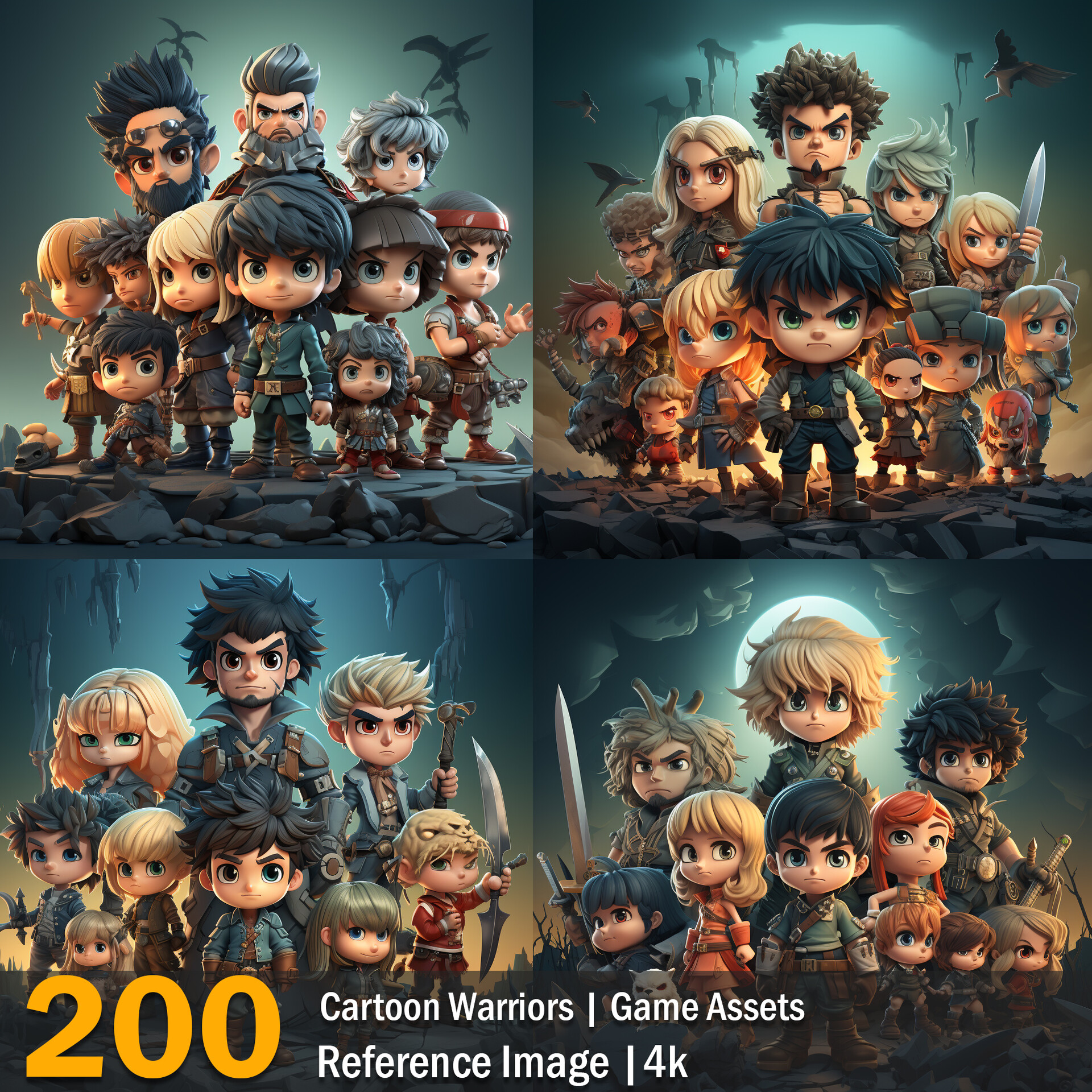 ArtStation - Cartoon Warriors | Game Assets | Reference Images | 4K